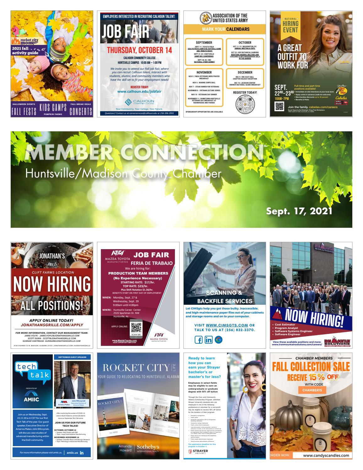 Member Connection, Sept. 17, 2021 by Huntsville/Madison County Chamber ...