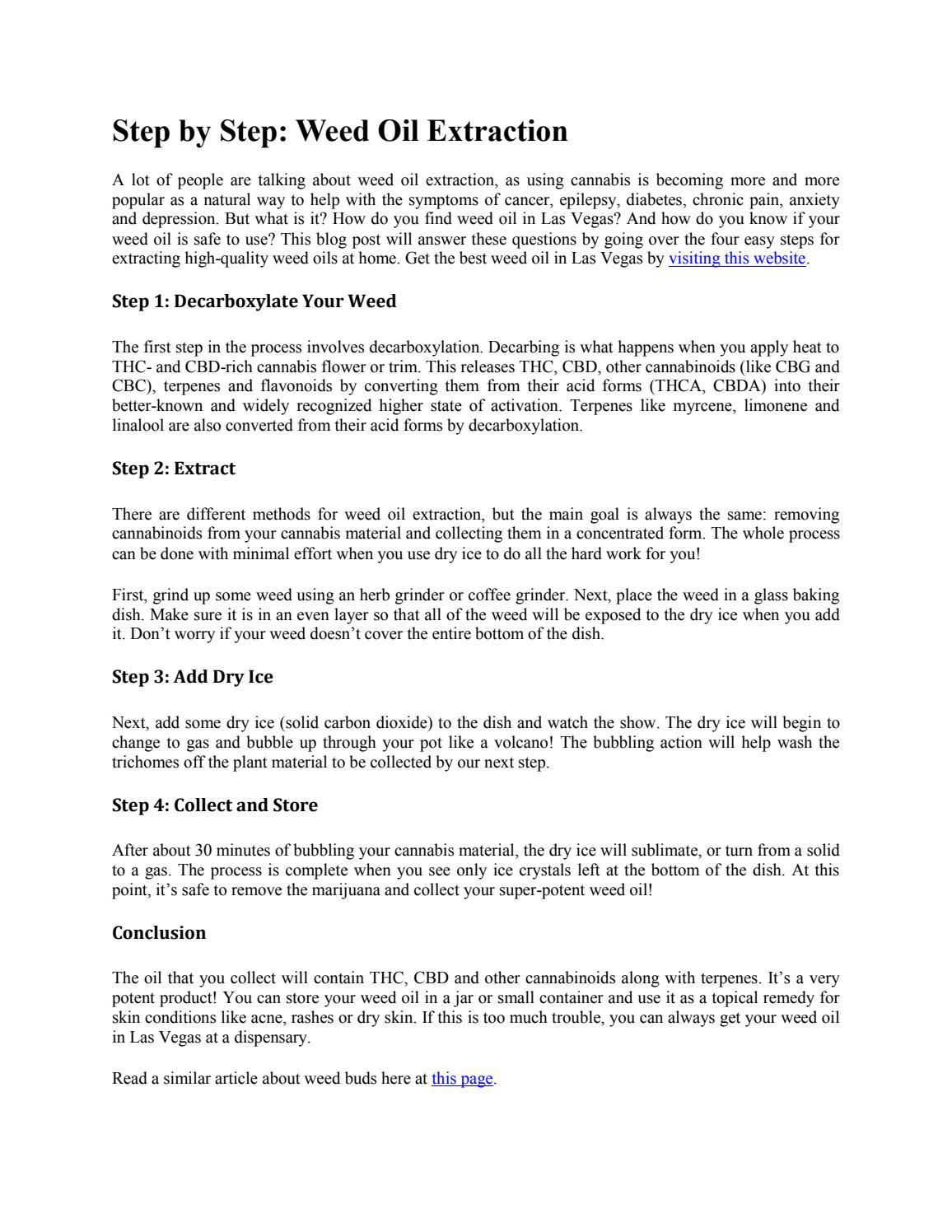 Step by Step: Weed Oil Extraction by Lee-Wood - Issuu