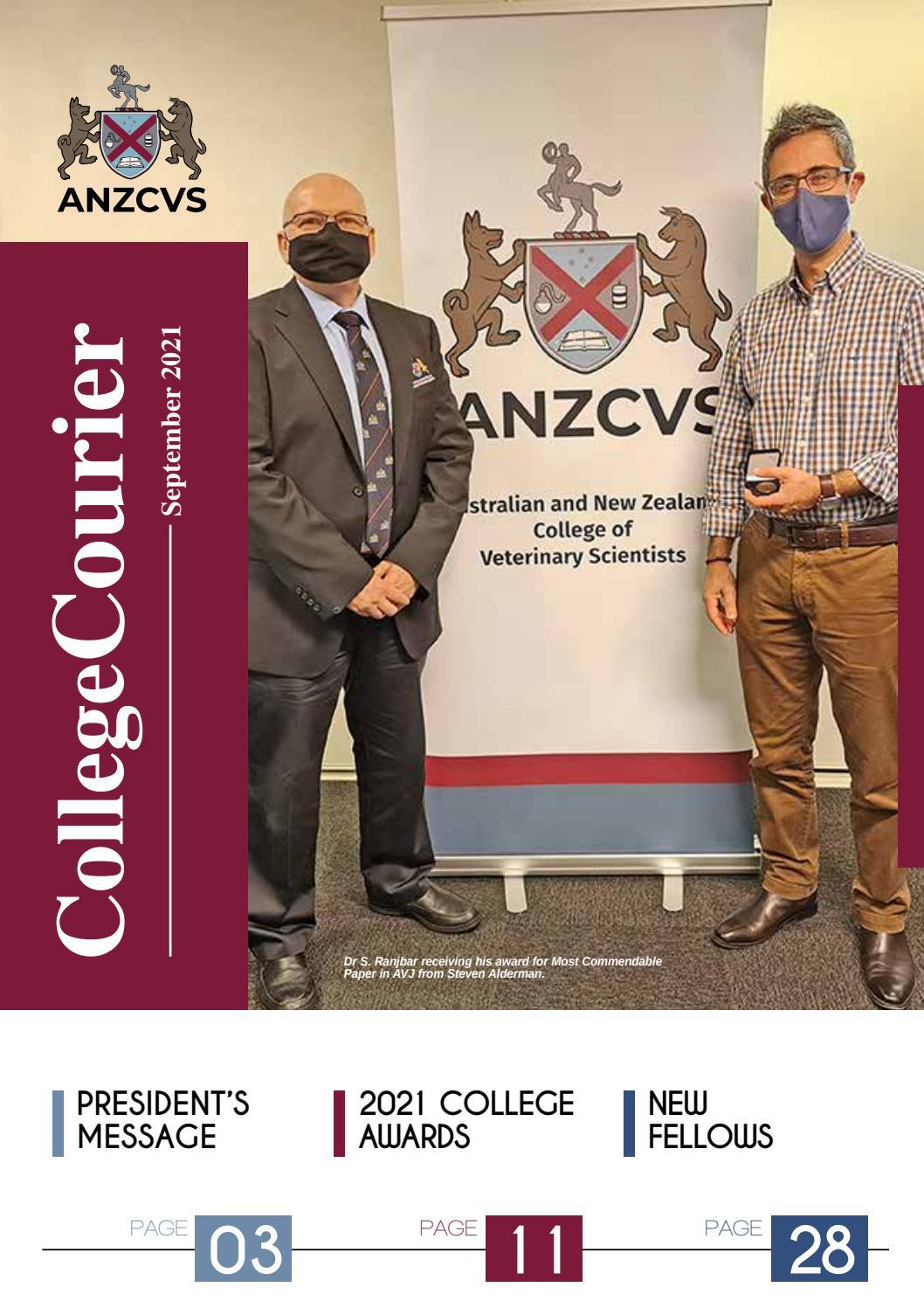 ANZCVS College Courier September 2021 by ANZCVS - Issuu