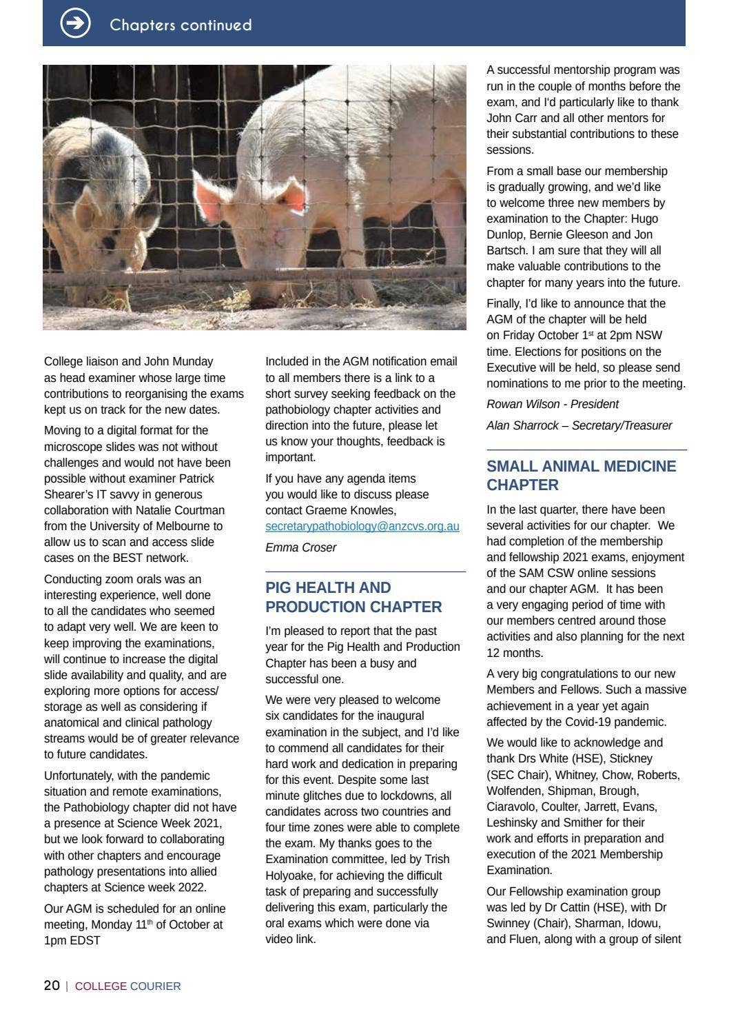 ANZCVS College Courier September 2021 by ANZCVS - Issuu