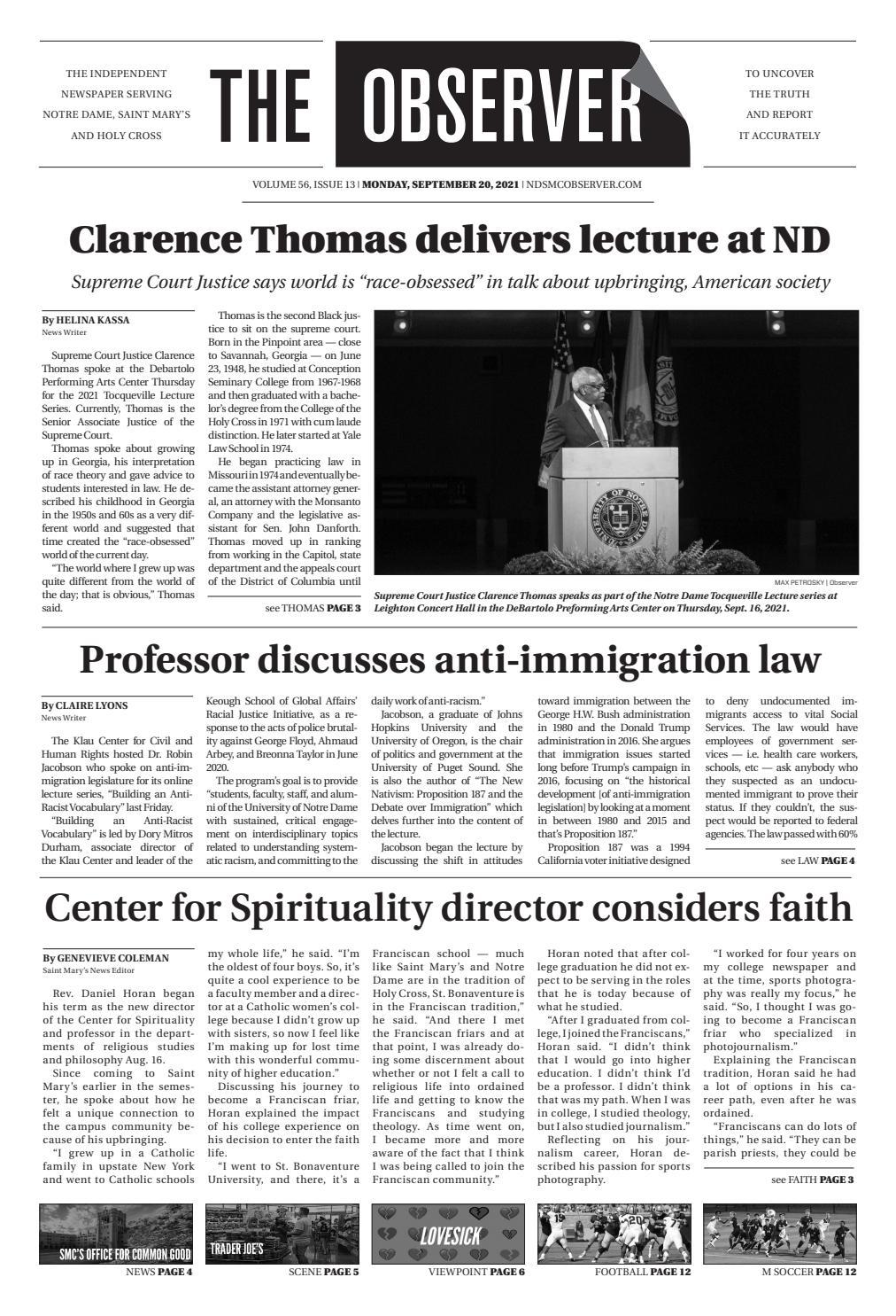 Print Edition for The Observer for Monday, September 20, 2021 by The ...