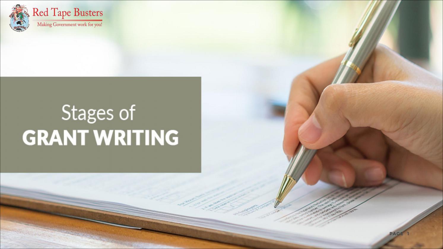 Stages of Grant Writing by Redtape Busters - Issuu