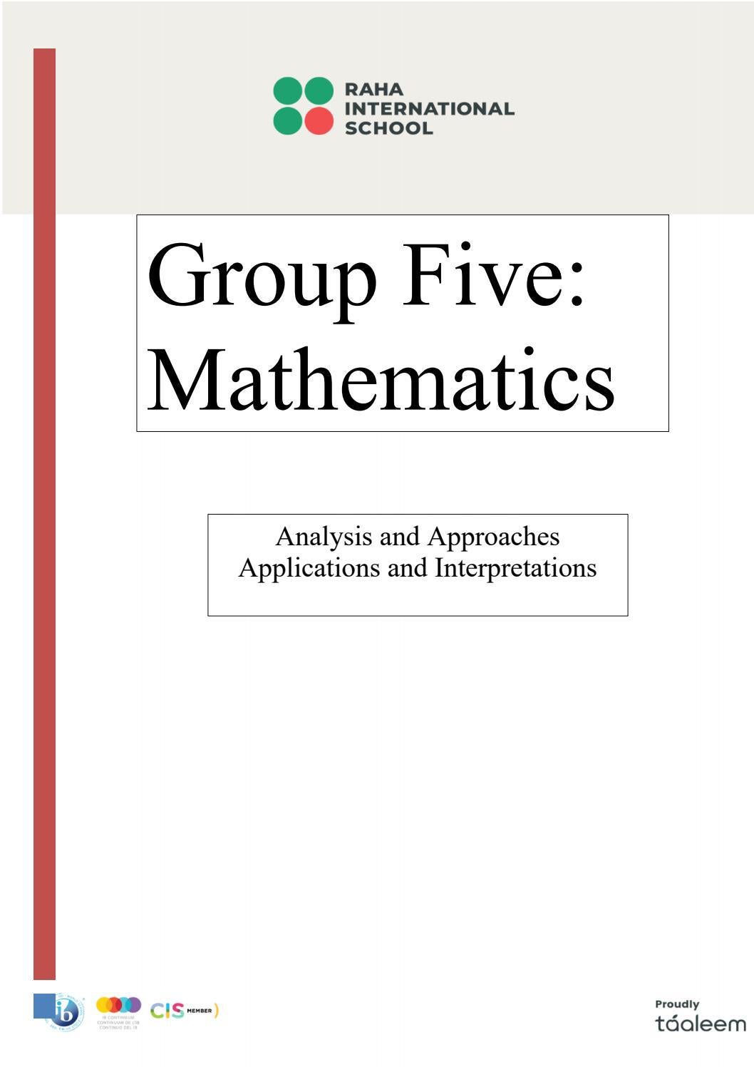 DP Mathematics Curriculum by Raha International School - Issuu