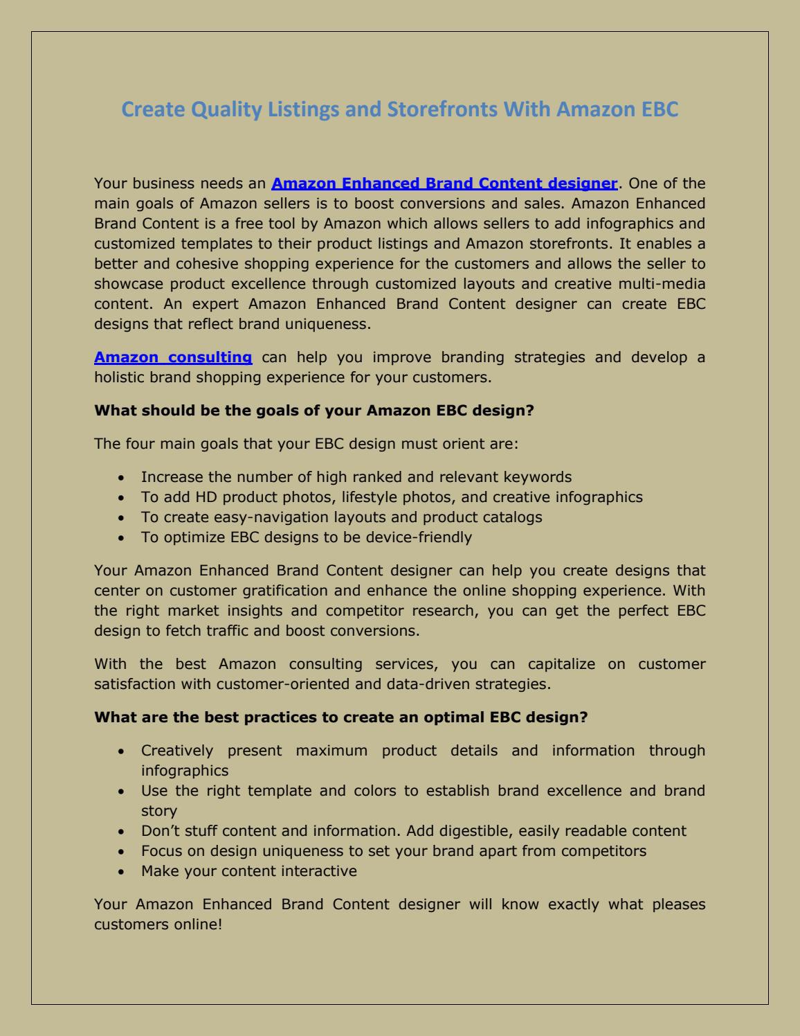 Create Quality Listings and Storefronts With Amazon EBC by eStore ...