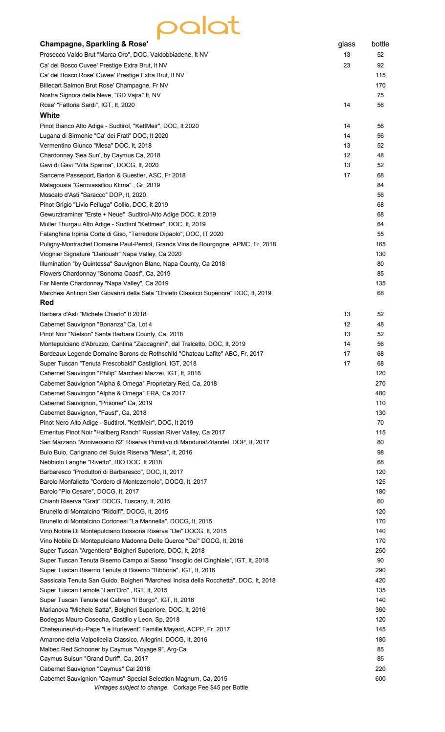 Palat Miami - Wine List - SEPTEMBER 2021 by Derek Brown - Issuu