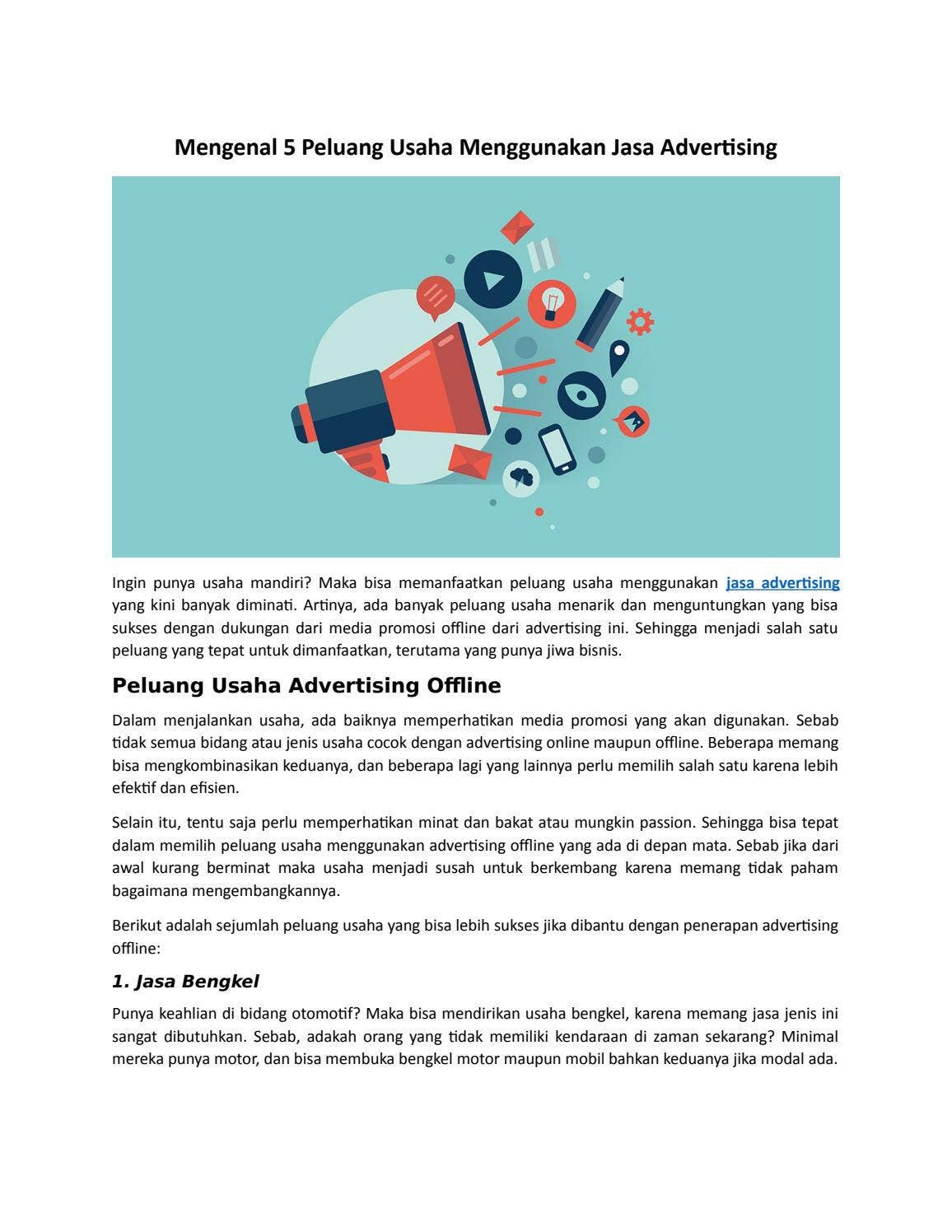 Mengenal 5 Peluang Usaha Menggunakan Jasa Advertising by creokreasi - Issuu