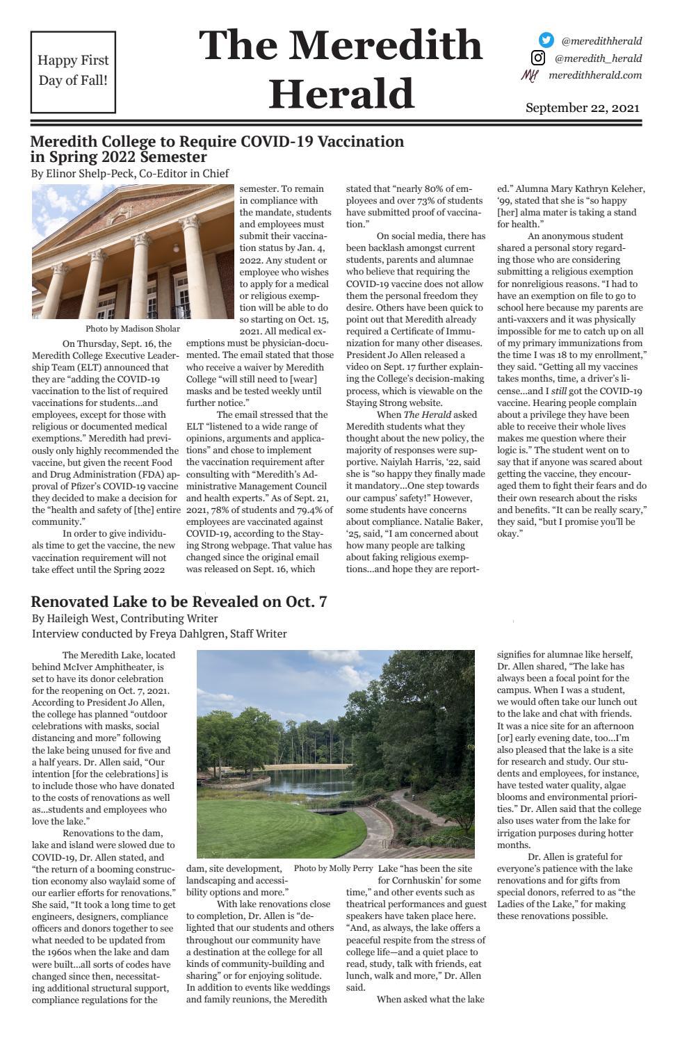 Sept 22, 2021 by The Meredith Herald - Issuu