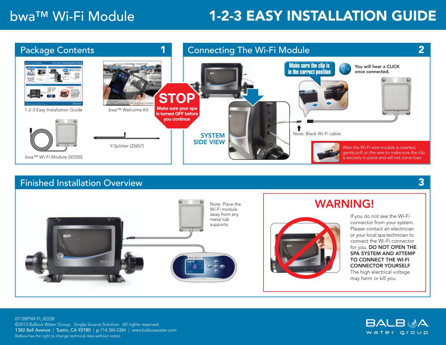 The Balboa BWA Wifi Installation User Guide by Hot Tub Suppliers - Issuu