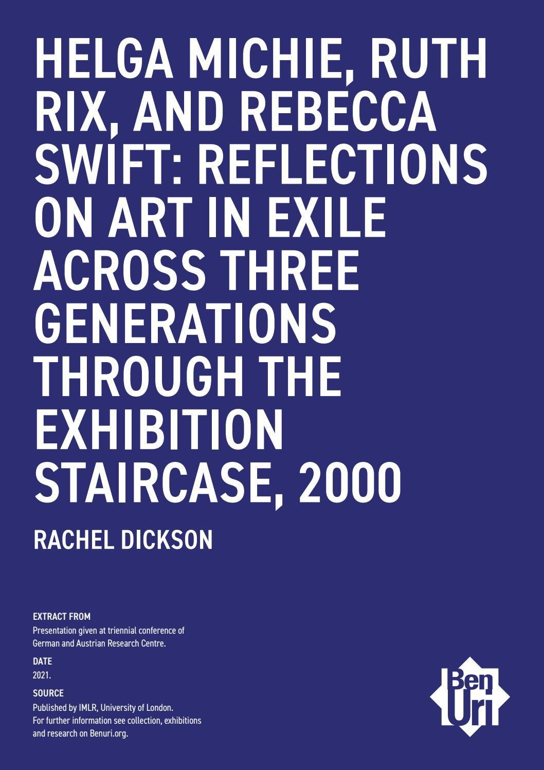 Helga Michie, Ruth Rix, and Rebecca Swift by Ben Uri Research Unit - Issuu