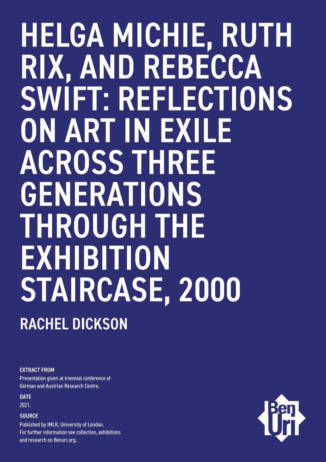 Helga Michie, Ruth Rix, and Rebecca Swift by Ben Uri Research Unit - Issuu