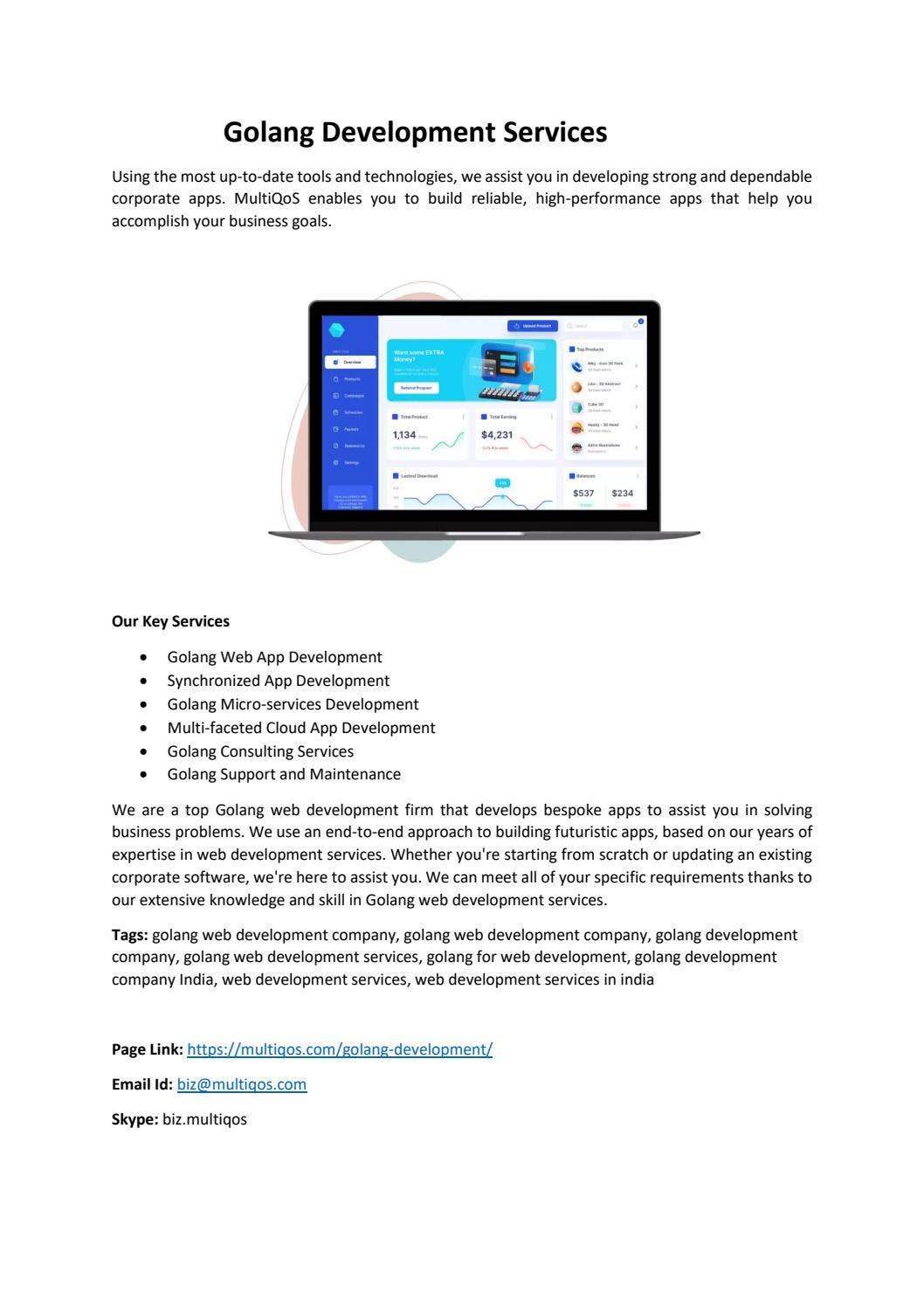Hire a Golang Developer for your Projects. by MultiQoS Tech - Issuu