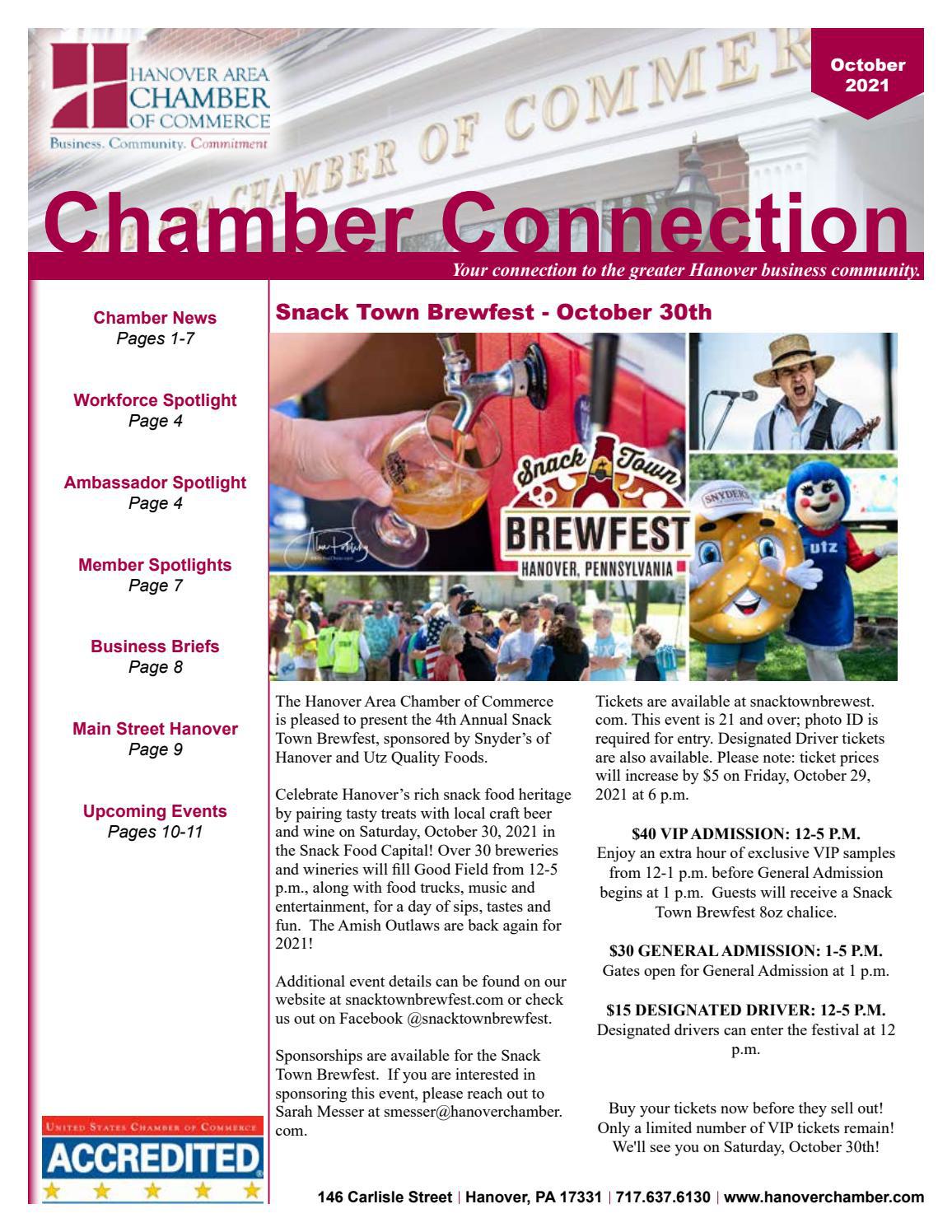 October 2021 Chamber Connection Newsletter by Hanover Area Chamber of ...