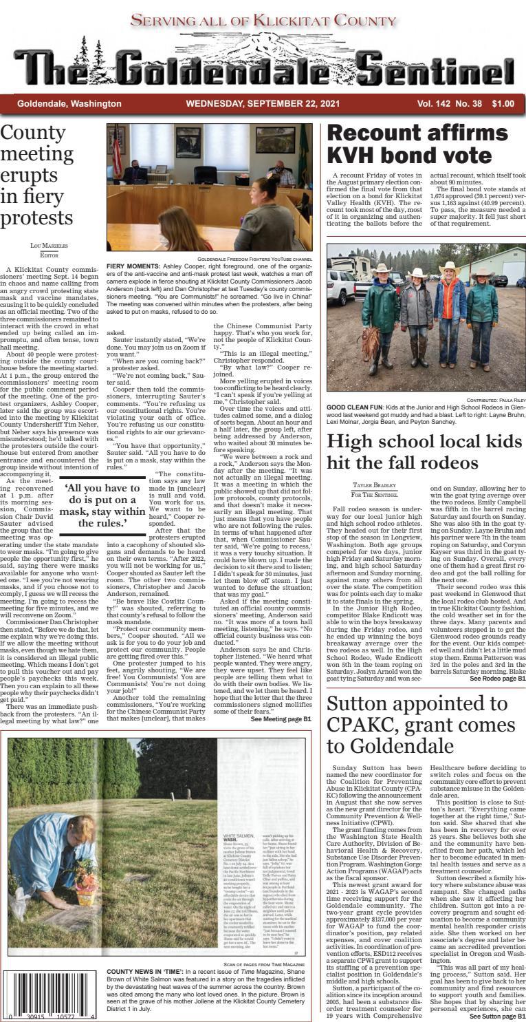 Goldendale Sentinel September 22, 2021 by Goldendale Sentinel - Issuu