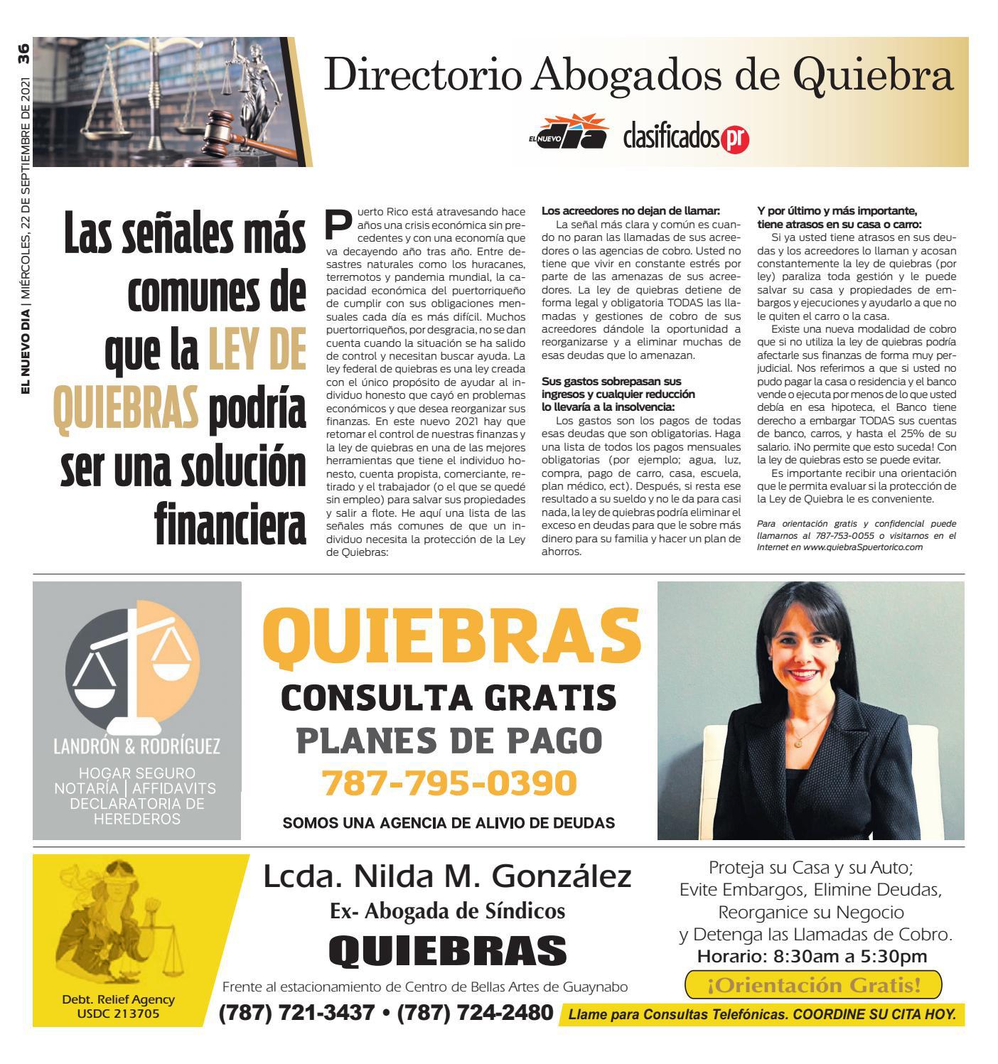 Directorio Abogados de Quiebra 09 22 2021 by ClasificadosPR.com - Issuu