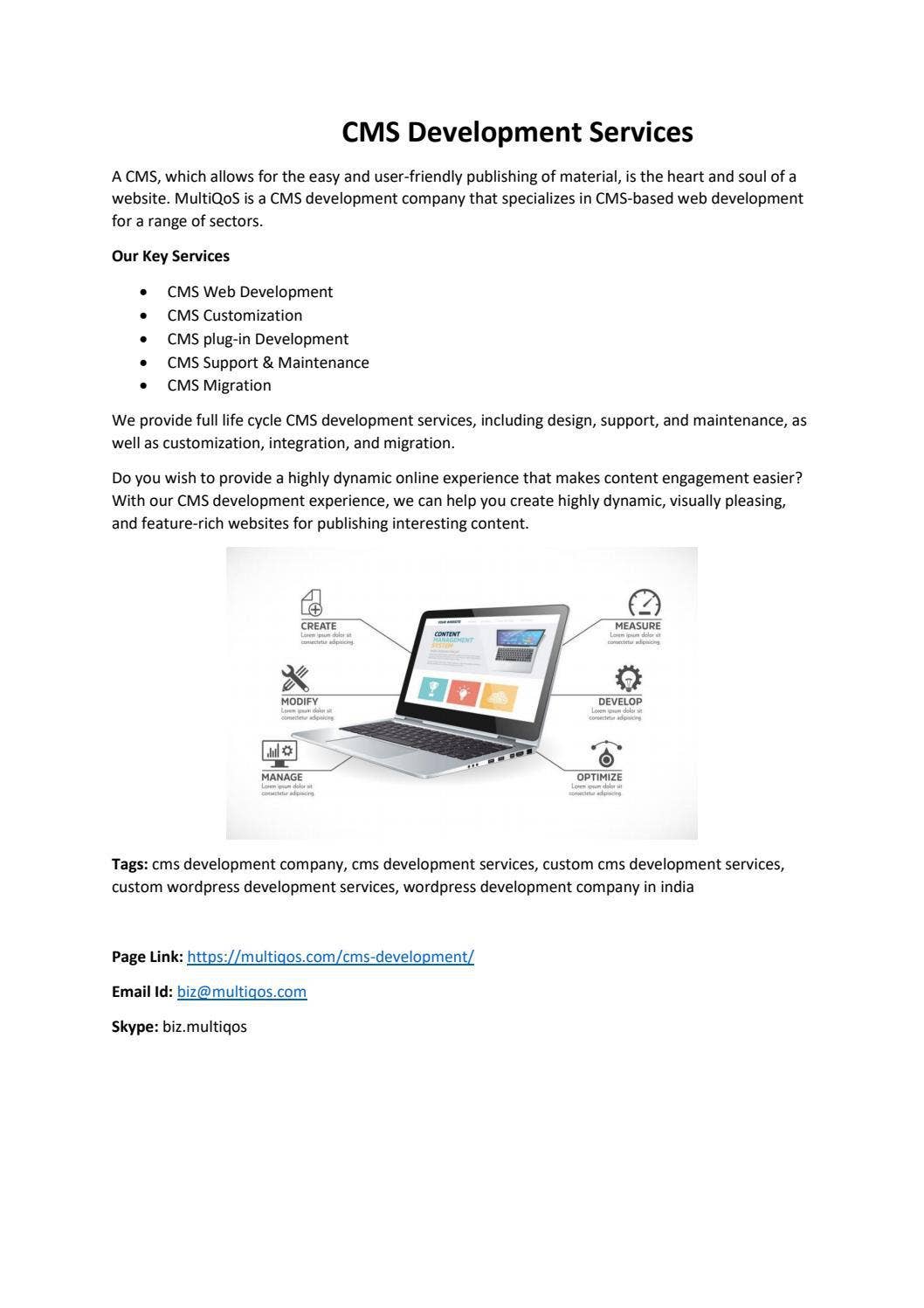 Hire a professional CMS developer from MultiQoS for your next CMS development. by MultiQoS Tech ...