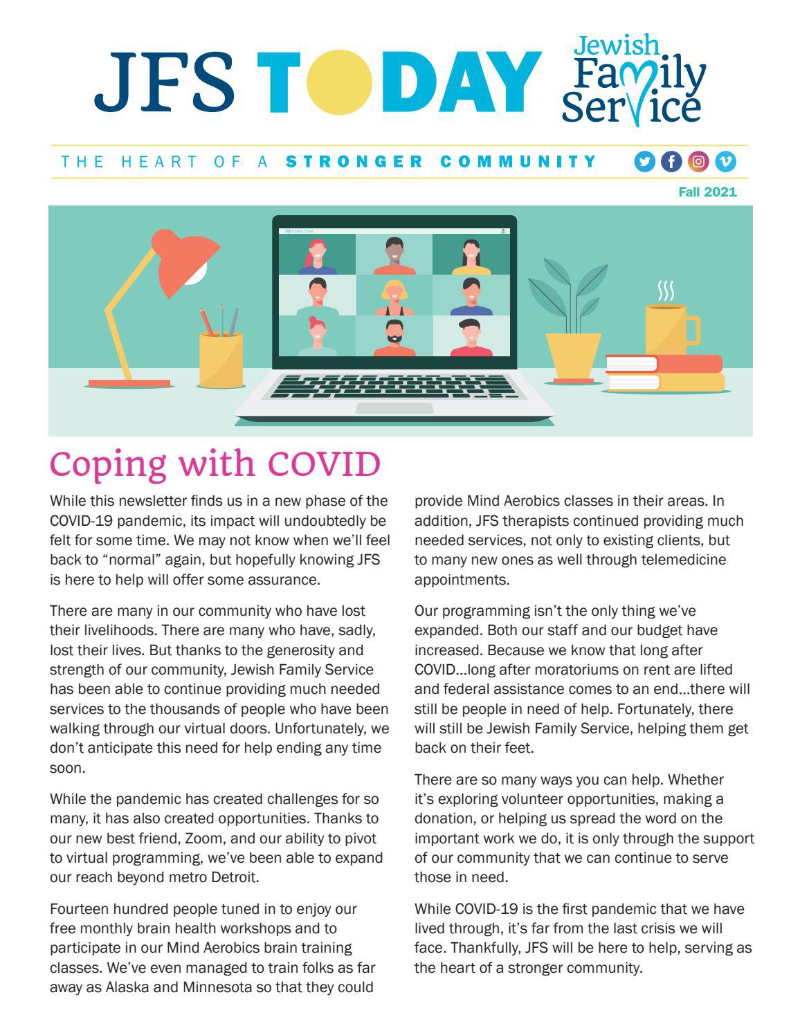 Fall 2021 Newsletter by Jewish Family Service of Metro Detroit - Issuu