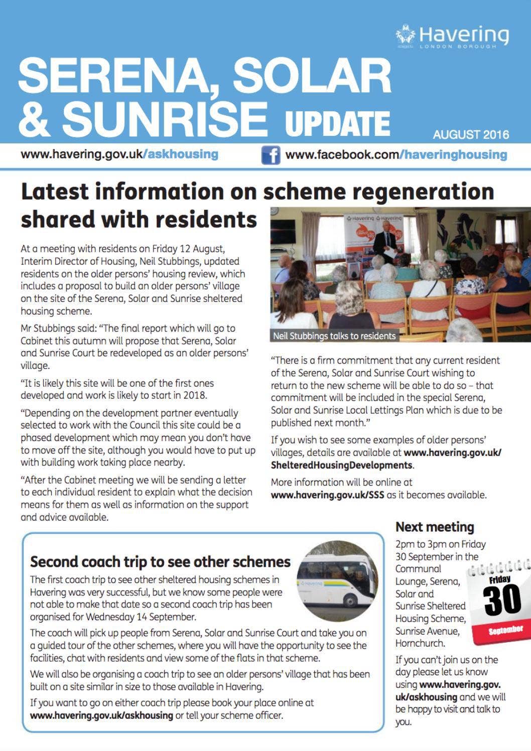 Serena, Solar & Sunrise Courts Update 2016 August by Havering Council ...
