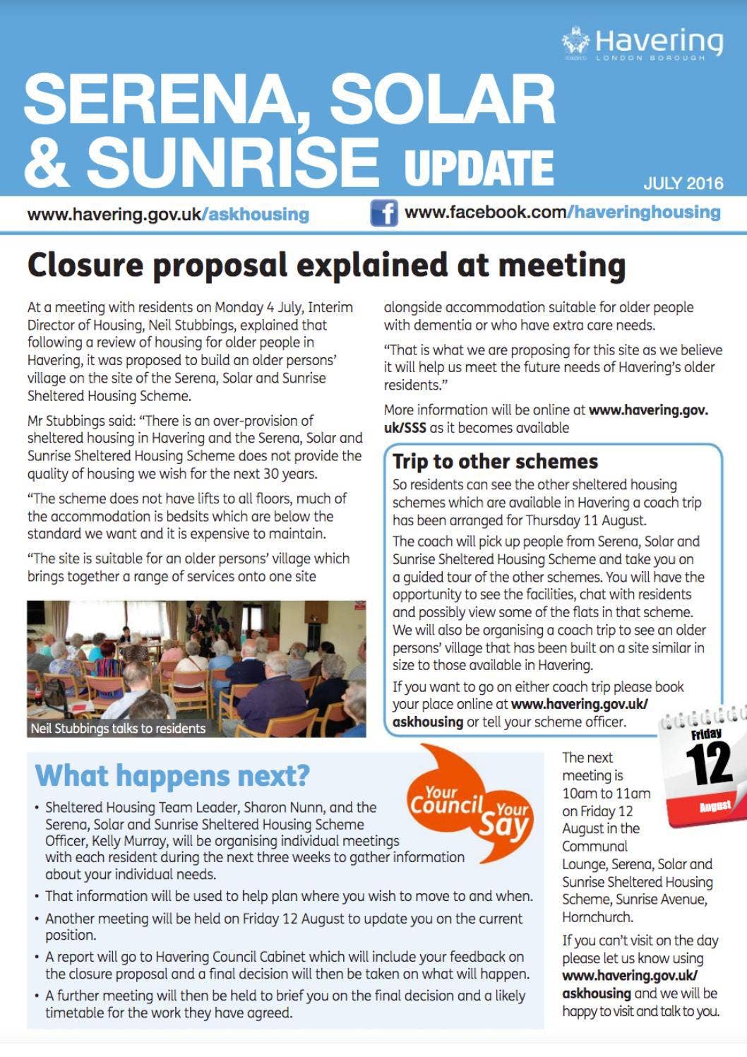 Serena, Solar & Sunrise Courts Update 2016 July by Havering Council - Issuu