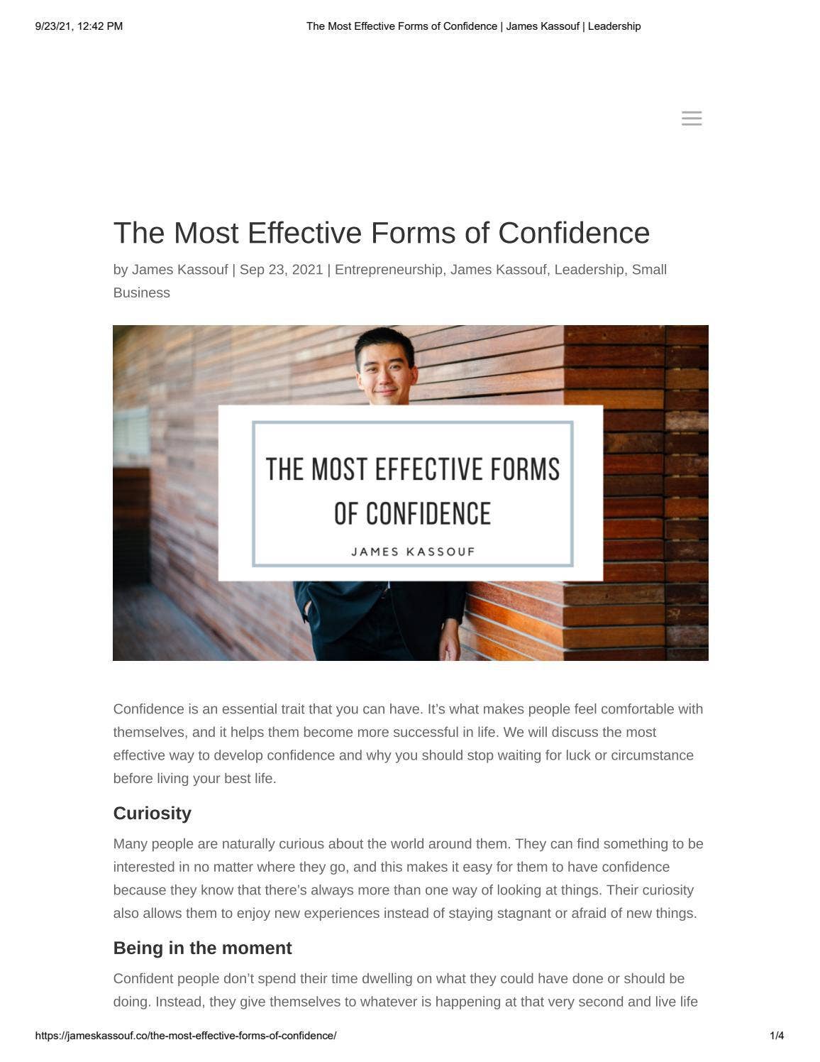 The Most Effective Forms of Confidence by JamesKassouf - Issuu