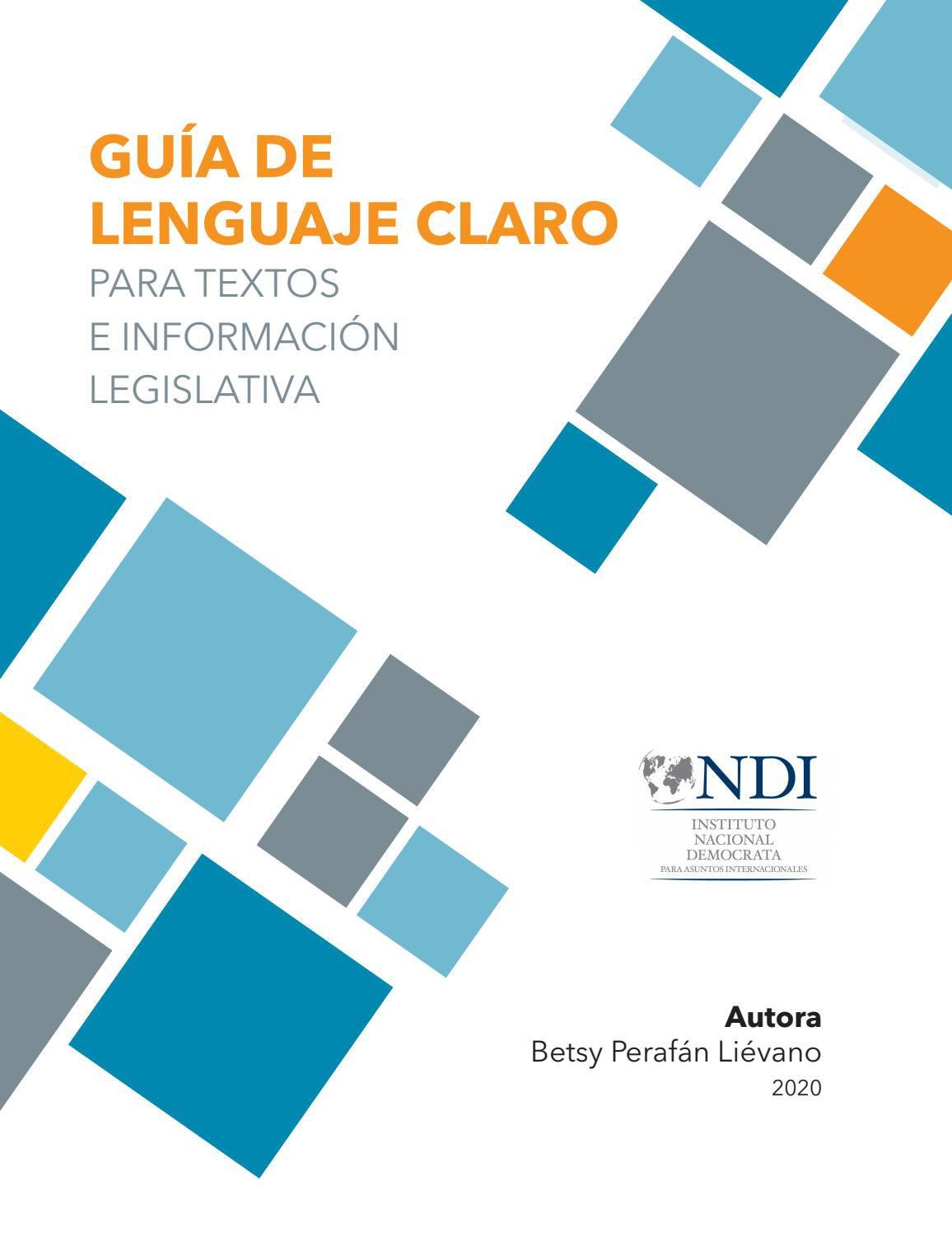 Guia de lenguaje claro para textos e informacion legislativa 2020 ndi ...