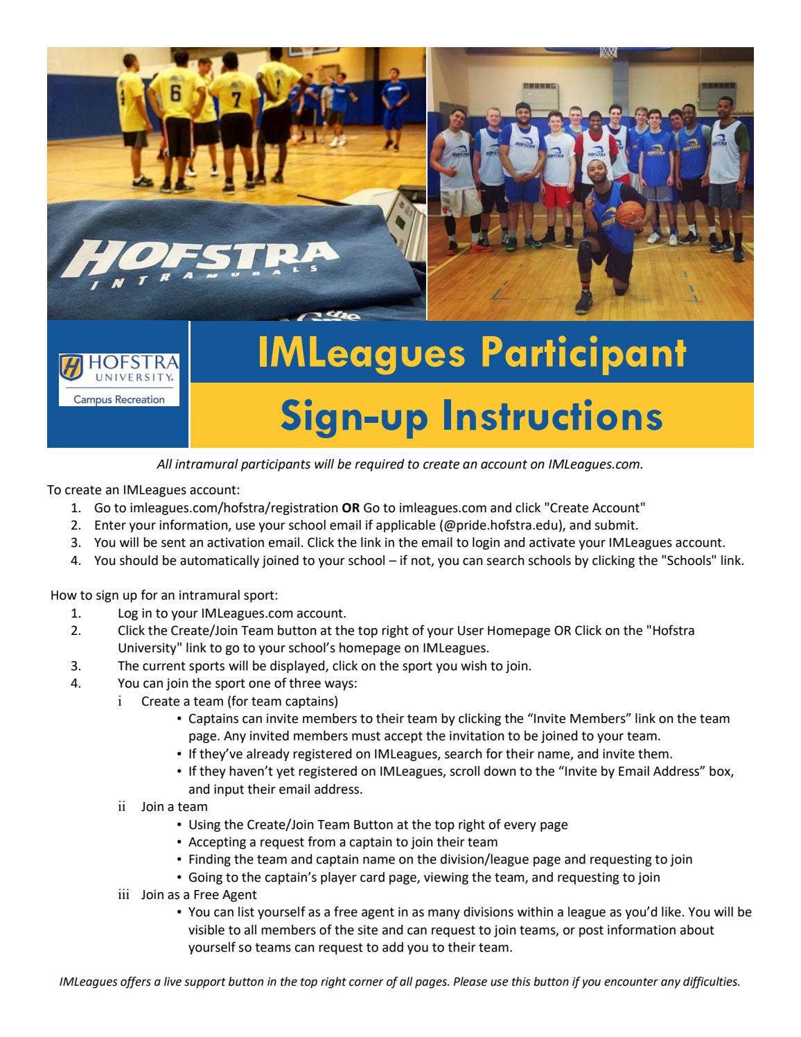 IMLeagues Participant Sign-Up Instructions - Campus Recreation ...