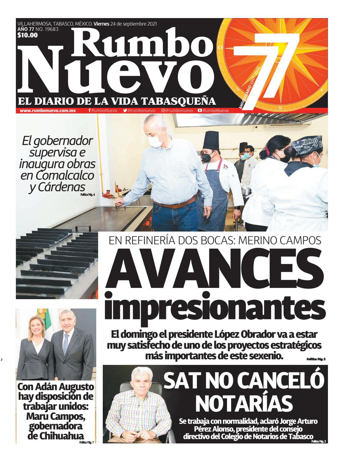 Rumbo Nuevo. Viernes 24 de septiembre de 2021 by Grupo Rumbo Nuevo - Issuu