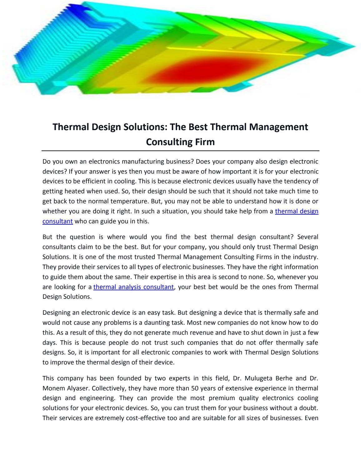 Thermal Design Solutions: The Best Thermal Management Consulting Firm ...