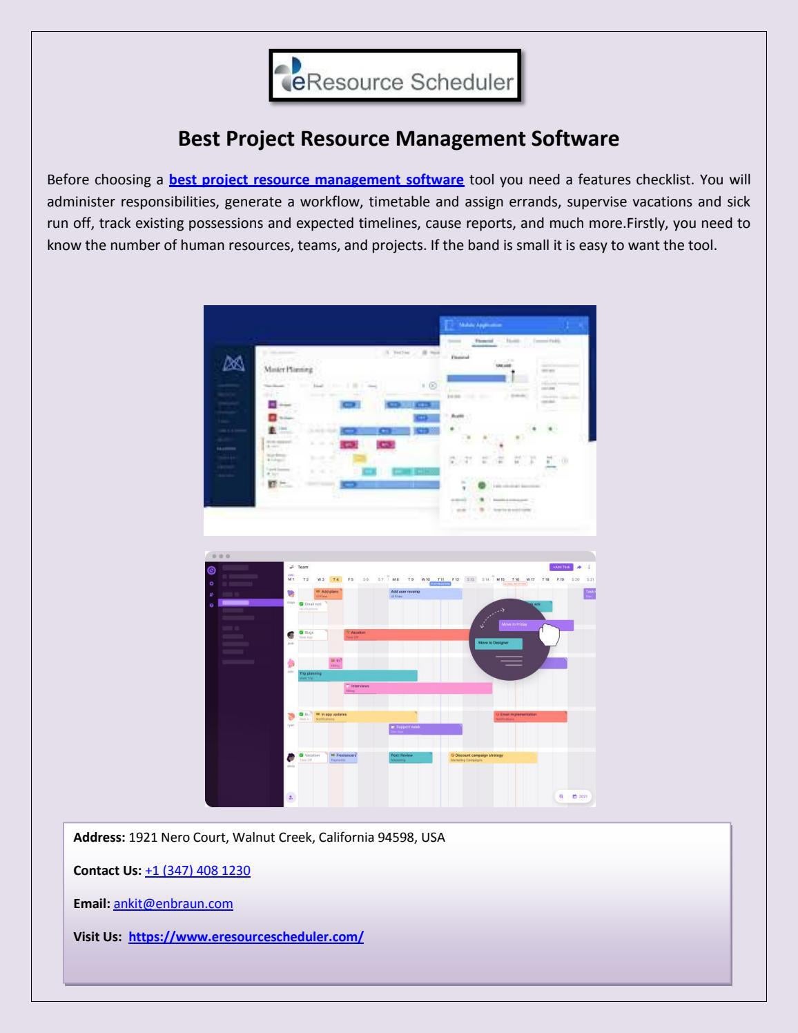 Best Project Resource Management Software By Eresource Scheduler - Issuu