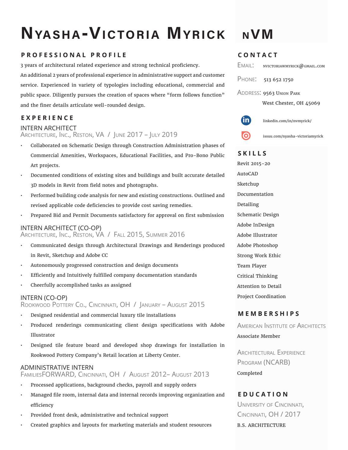 Nyasha-Victoria Myrick Resume by Nyasha-Victoria Myrick - Issuu
