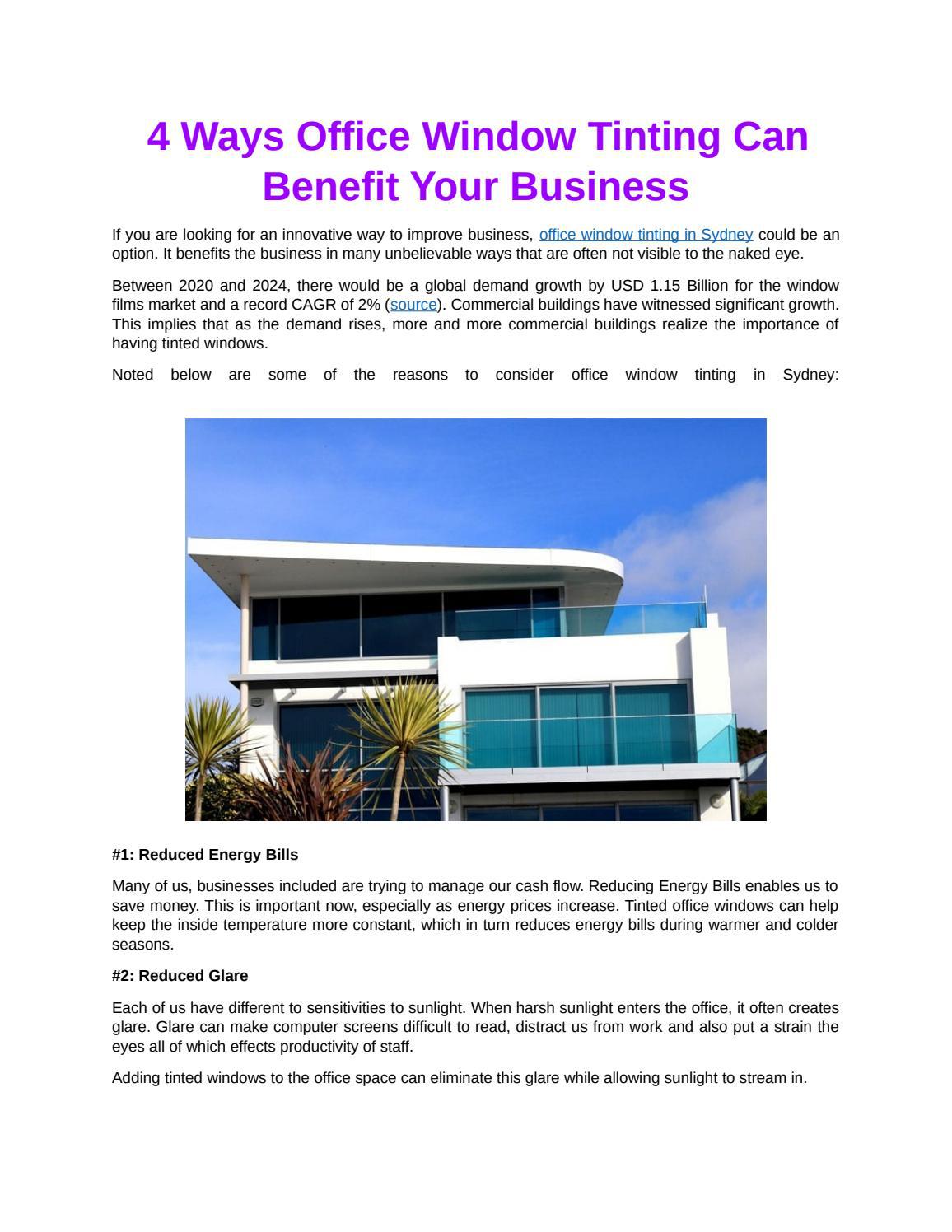 4 Ways Office Window Tinting Can Benefit Your Business by Nicole Smith ...