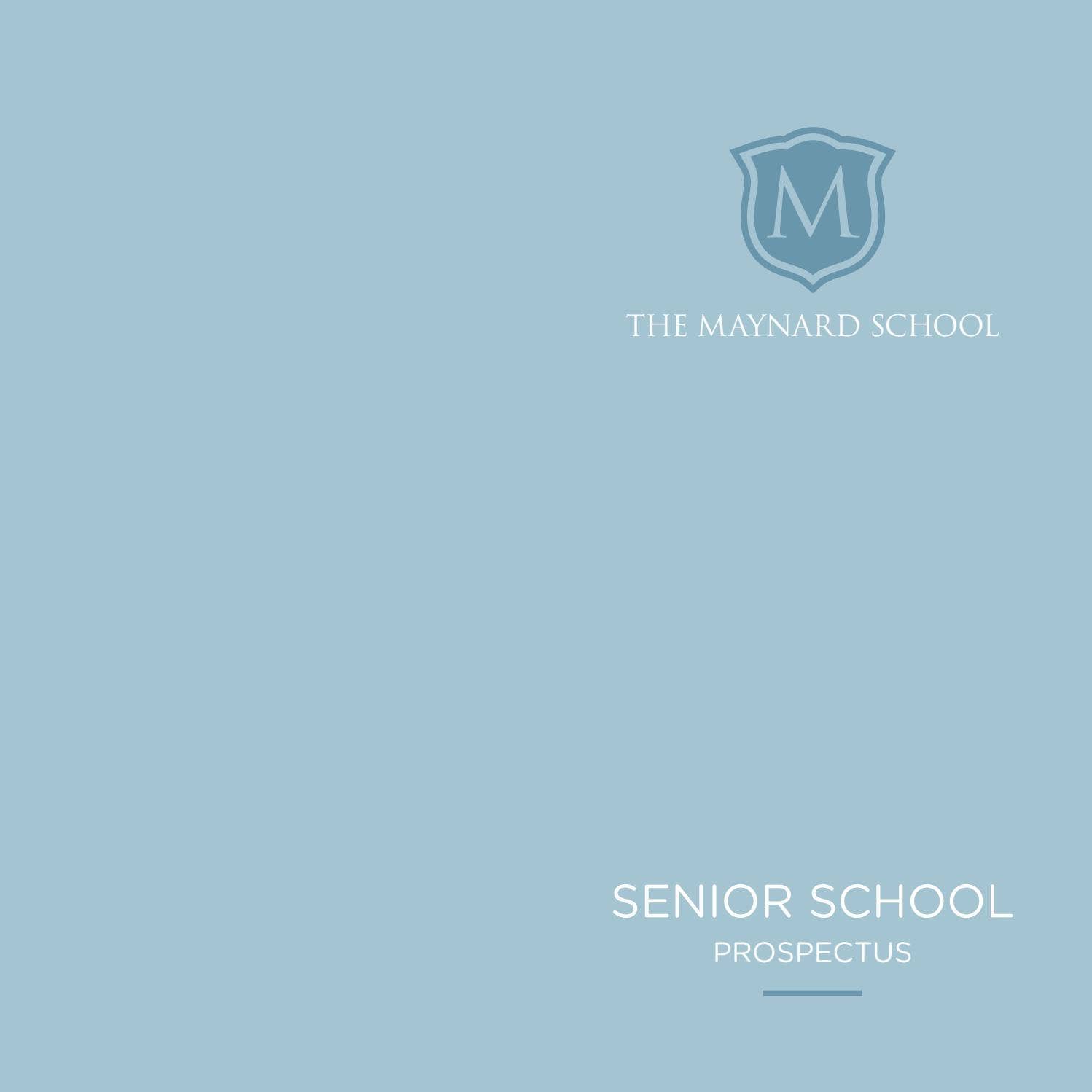 Senior School Prospectus by MaynardSchoolExeter - Issuu