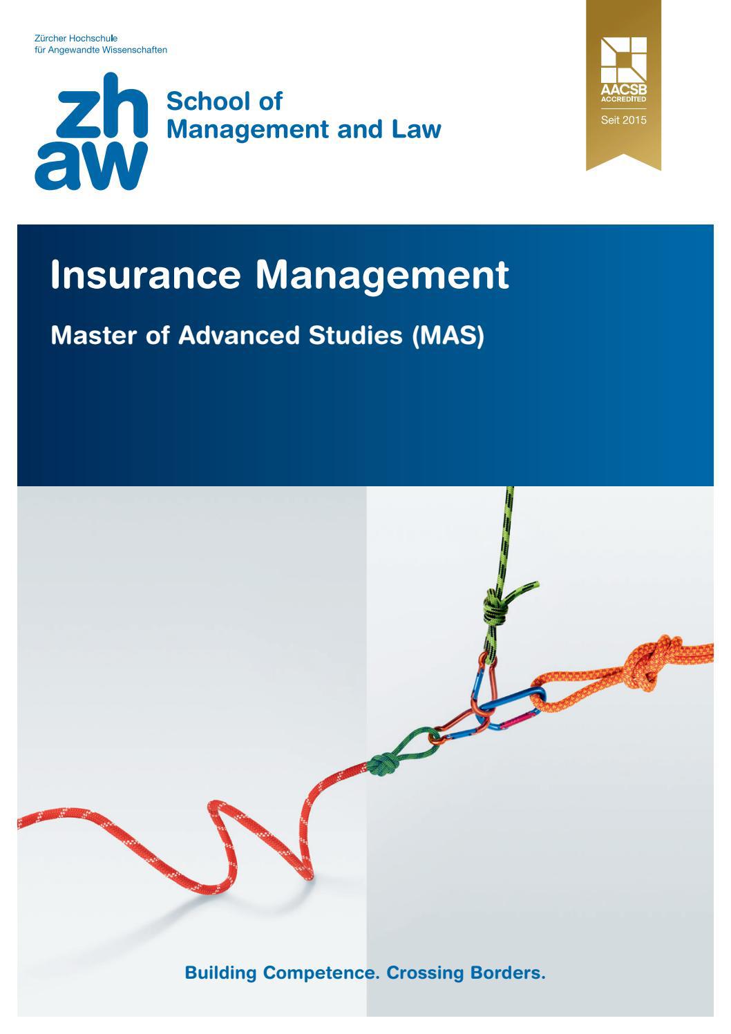 MAS Insurance Management by ZHAW School of Management and Law - Issuu