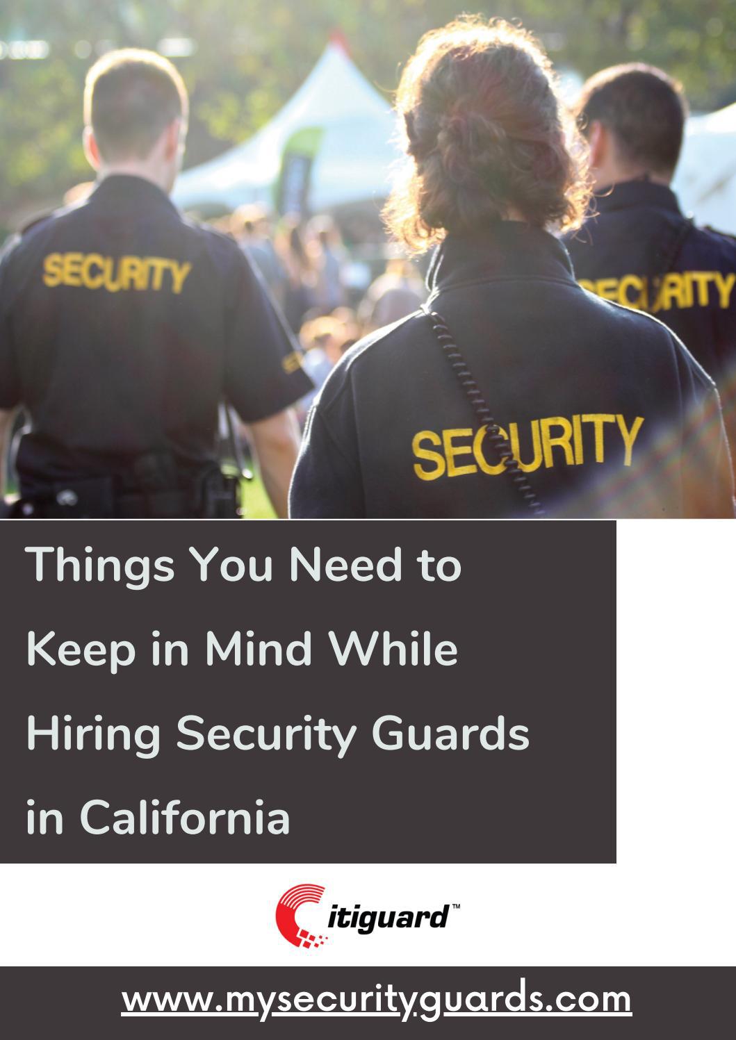 Things You Need to Keep in Mind While Hiring Security Guards in ...