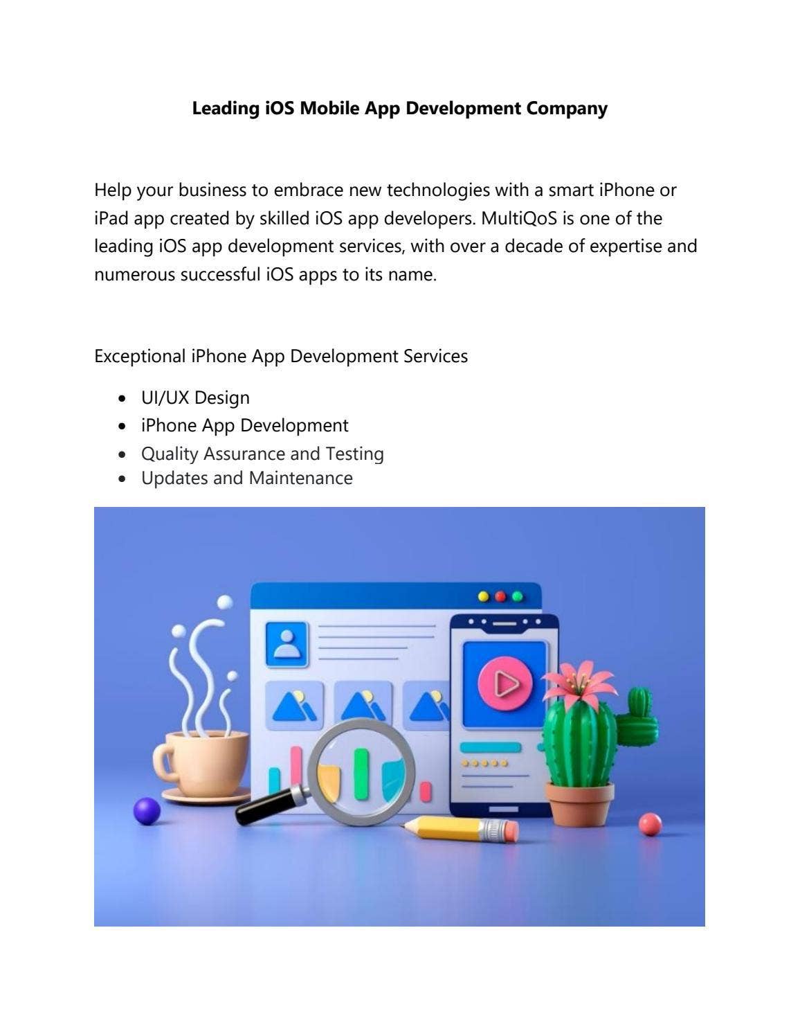 Leading iOS App Development Company by MultiQoS Tech - Issuu