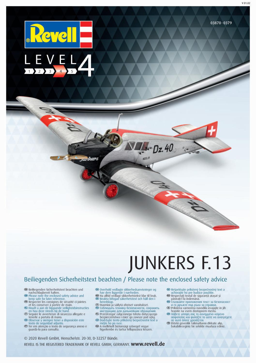 Revell 03870 Junkers F.13, схема сборки by Modeland - Issuu