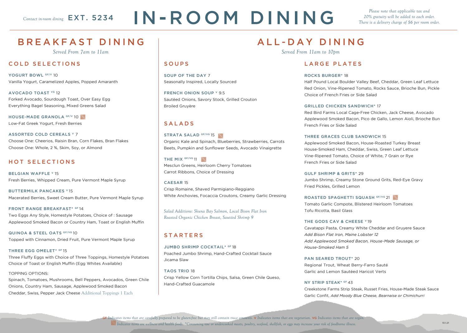 In-Room Dining Menu by gardenofthegodsresortandclub - Issuu
