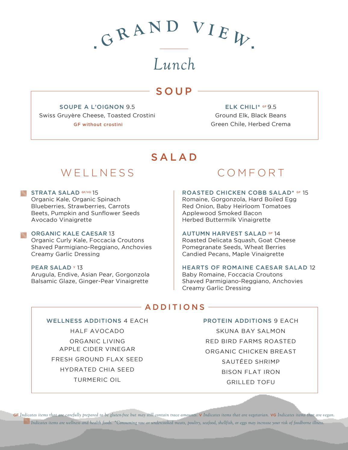 Grand View Lunch Menu by gardenofthegodsresortandclub - Issuu
