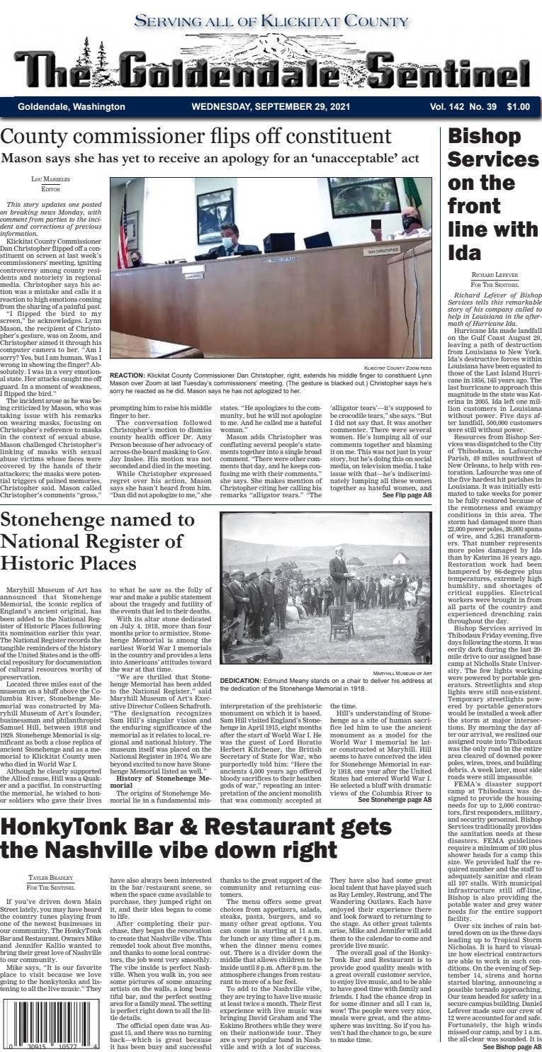 Goldendale Sentinel, Wednesday, September 29, 2021 by Goldendale ...