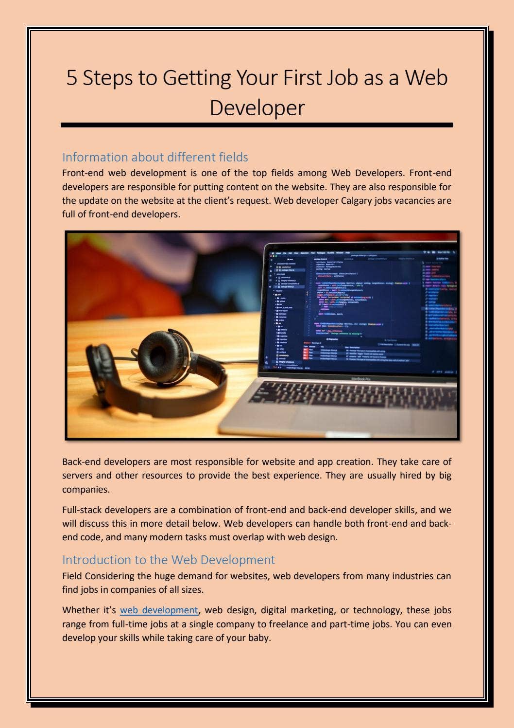 5 Steps to Getting Your First Job as a Web Developer by Cornerstone ...