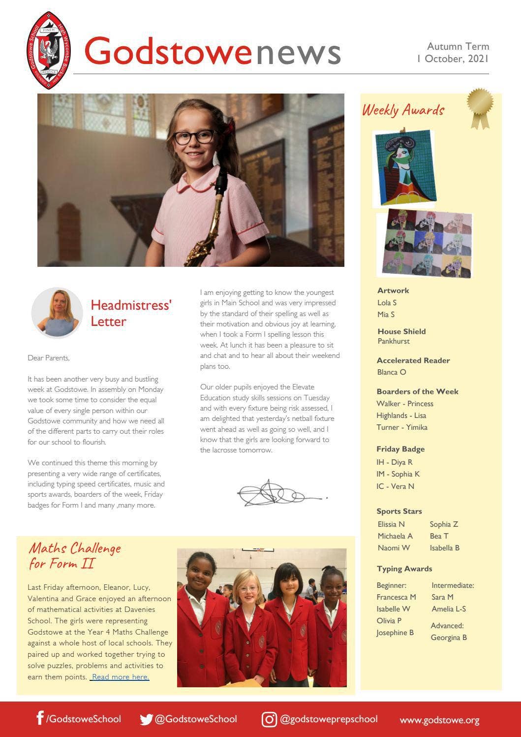 Godstowe News - Autumn 2021 01/10 by GodstowePrep - Issuu