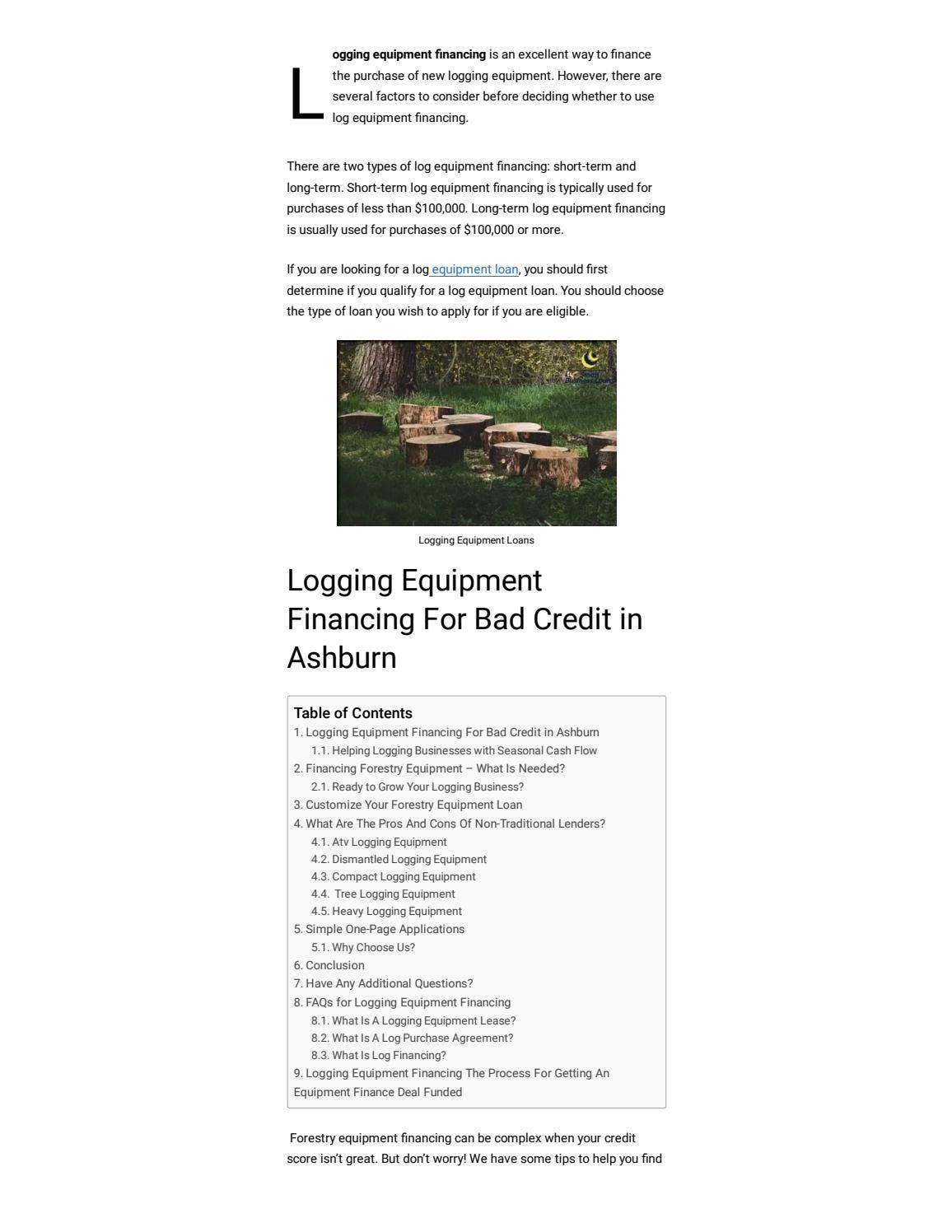 Logging Equipment Financing: How to Find the Best Deals on Logging ...