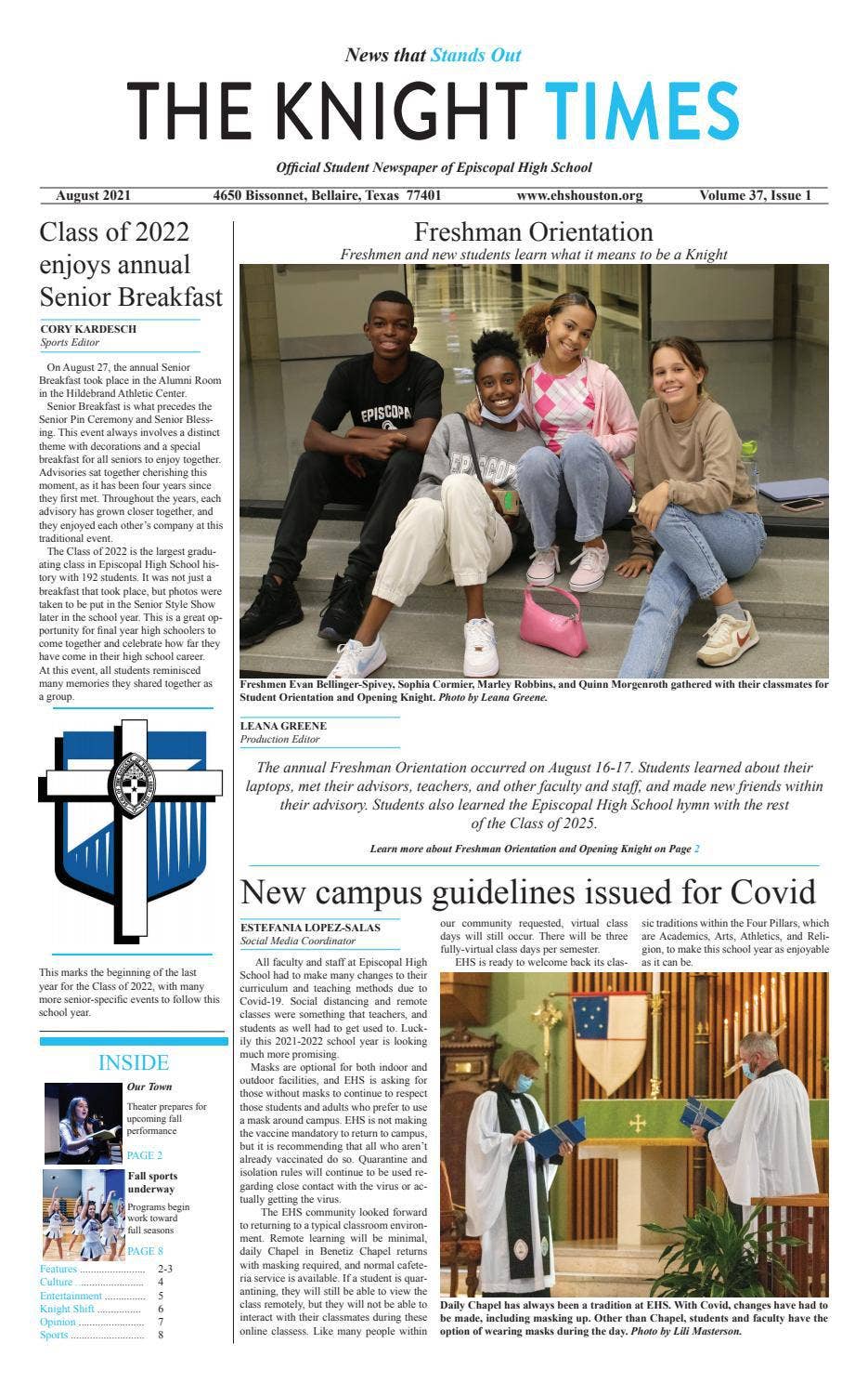 The Knight Times / August 2021 Issue 1 by EHS Houston - Issuu