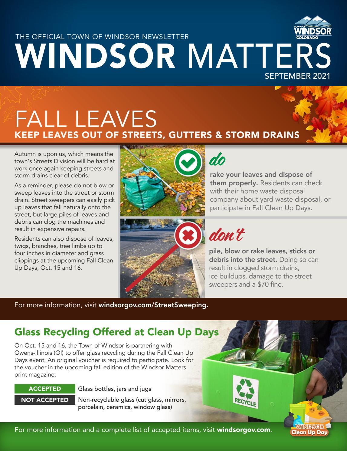 September 2021 Windsor Matters Newsletter by Town of Windsor - Issuu