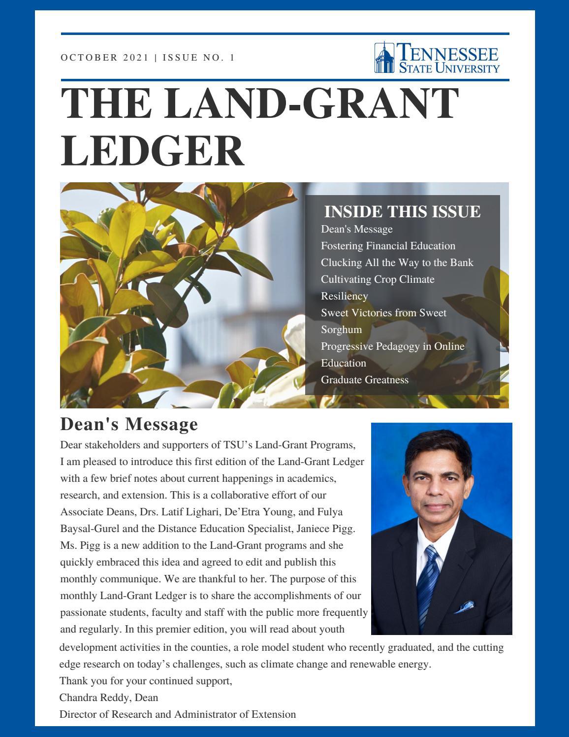 The Land-Grant Ledger: October 2021 by The Tennessee State University ...