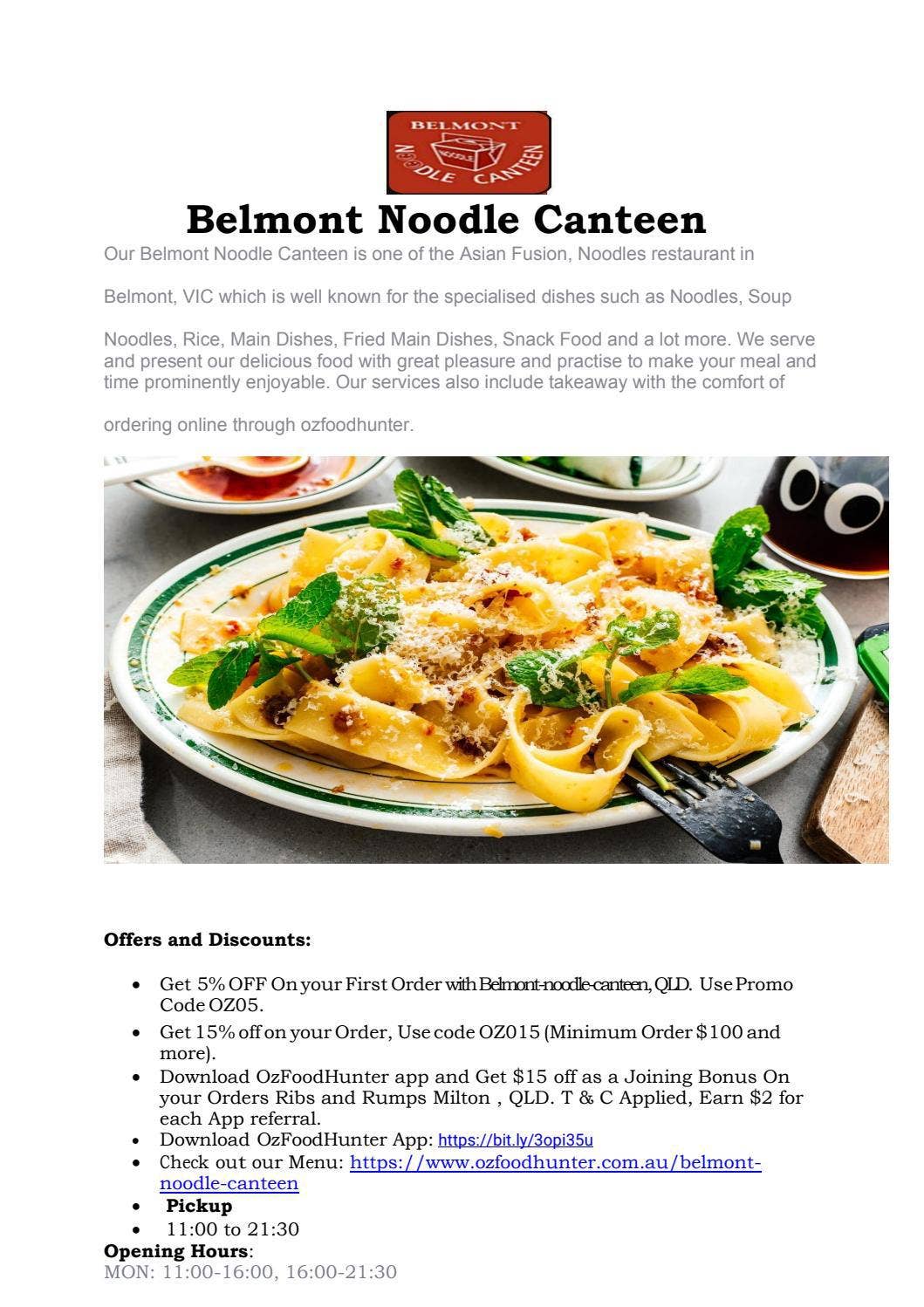 5% Off - Belmont Noodle Canteen Takeaway Menu, VIC by SonWilliamson - Issuu