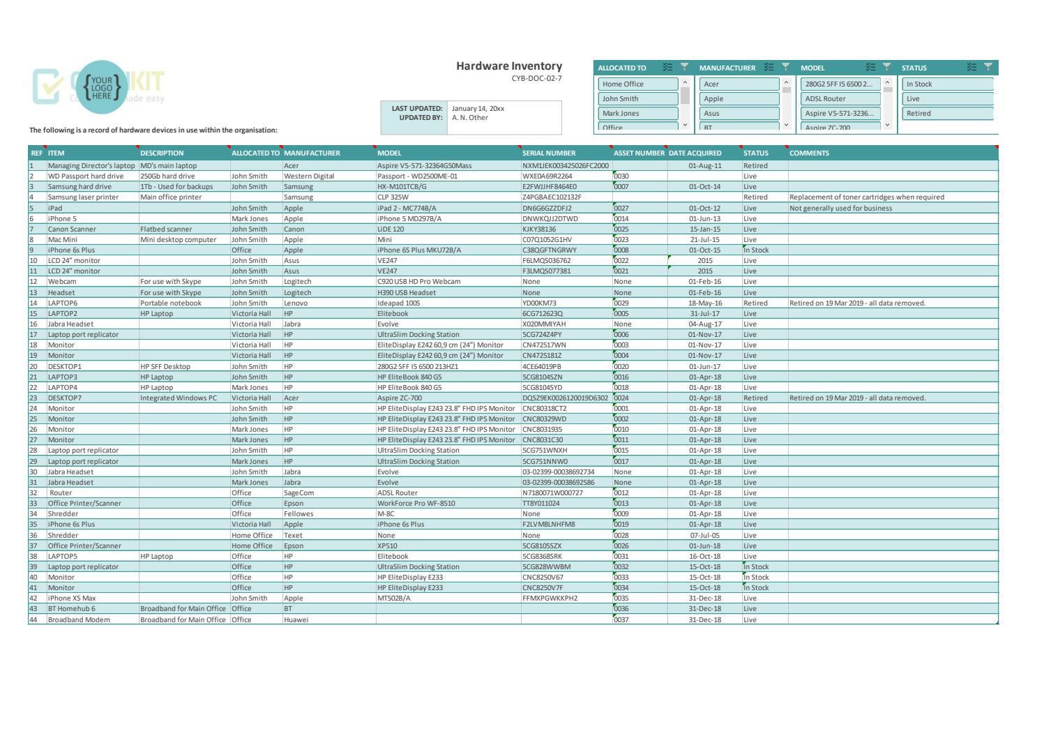 EXAMPLE Hardware Inventory by CertiKit Limited - Issuu