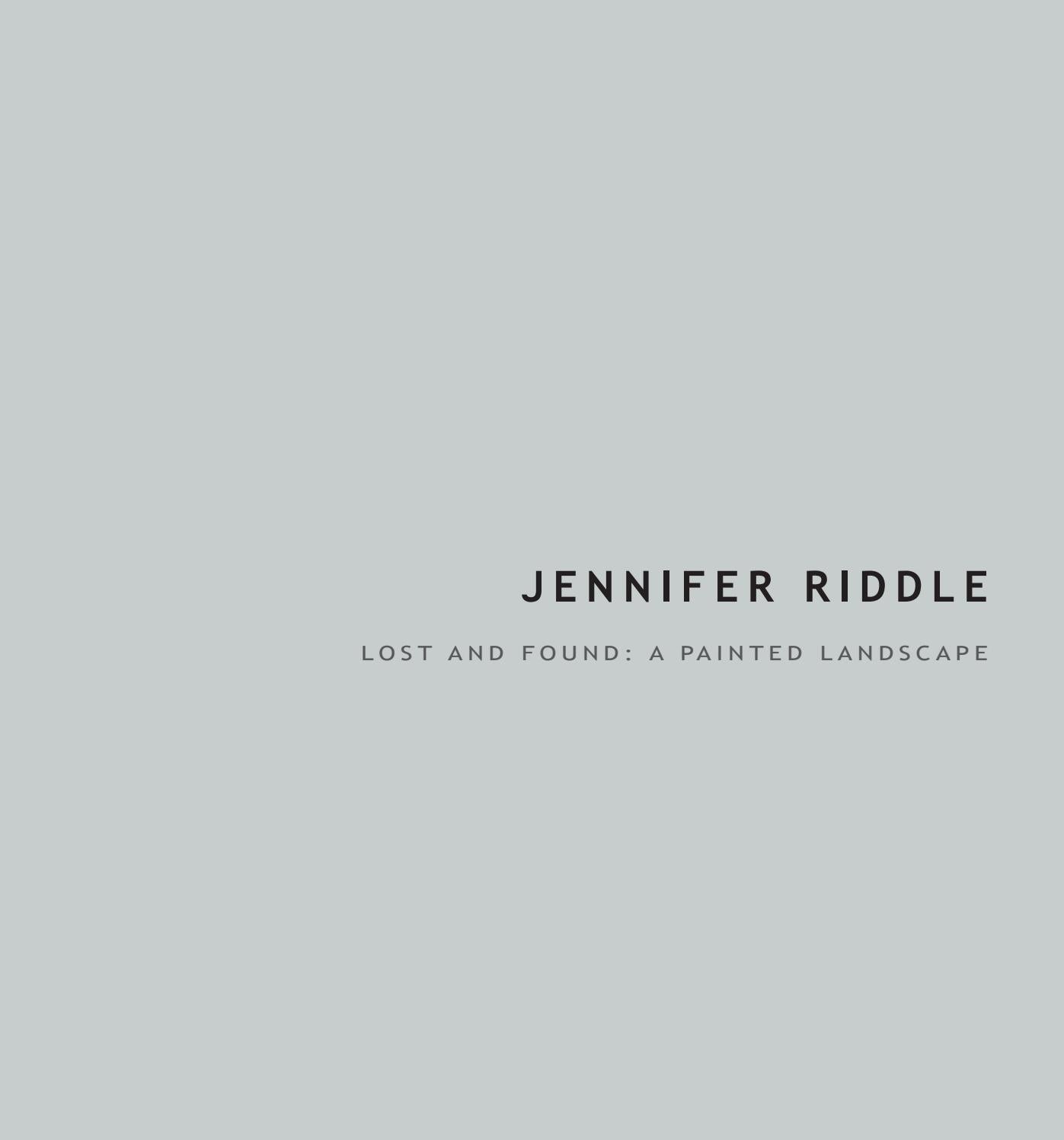 Jennifer Riddle - Lost and Found: a painted landscape - 2021 - Scott ...