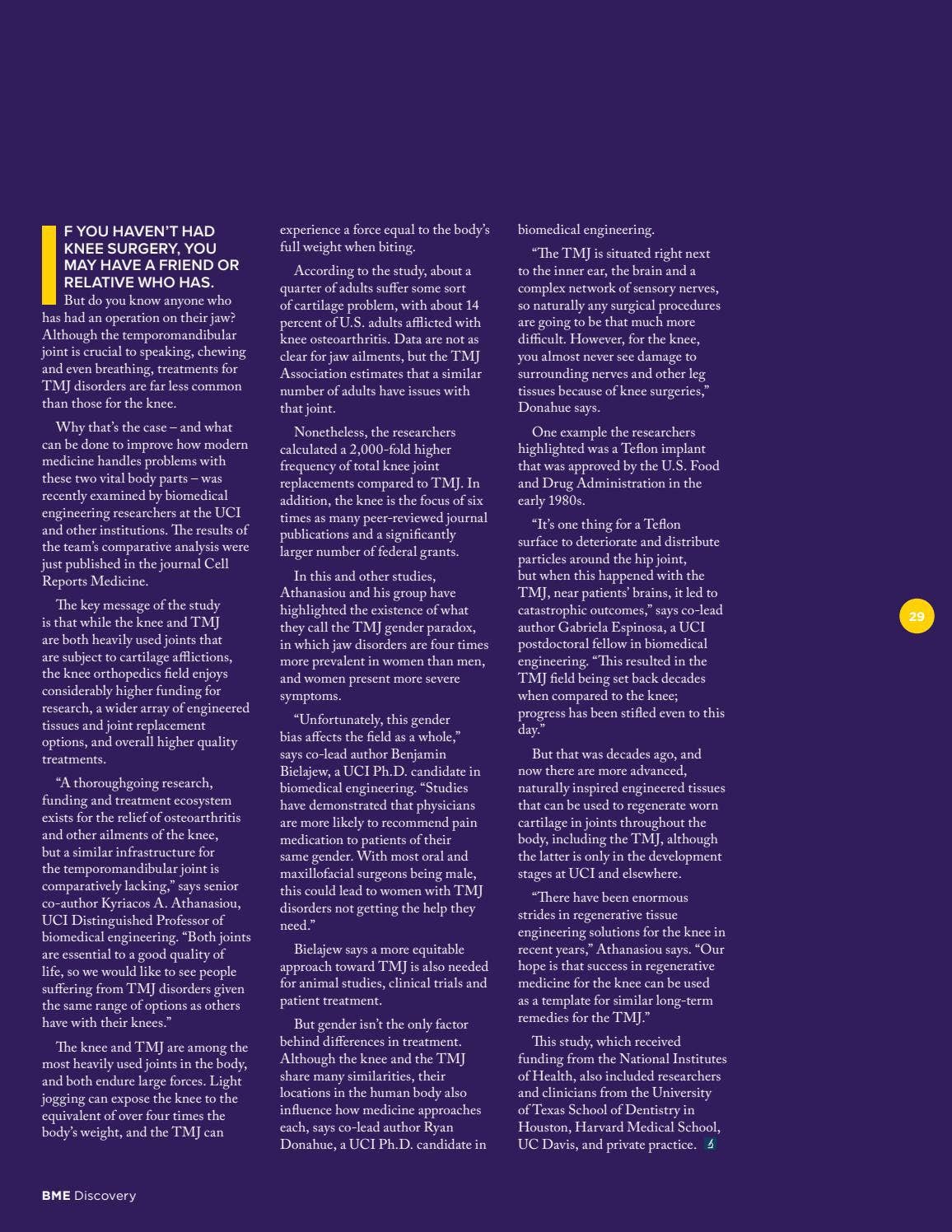UCI Biomedical Engineering Discovery Magazine Fall 2021 by UC Irvine ...