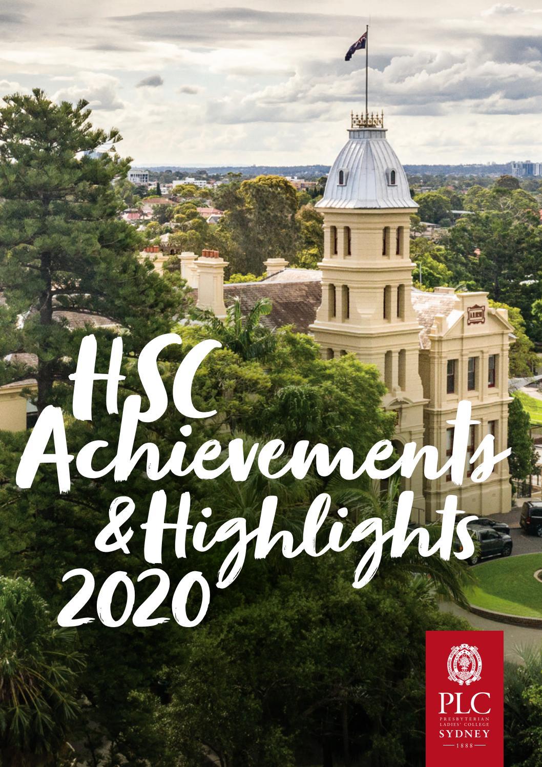 PLC Sydney HSC Achievements and Highlights 2020 by PLC Sydney - Issuu