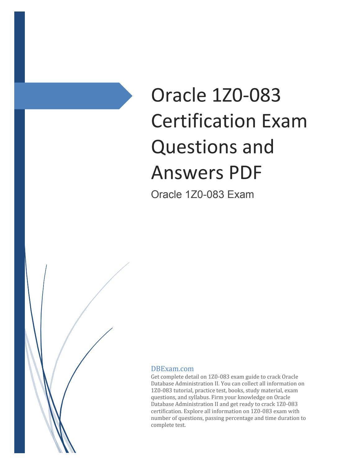Oracle 1z0 083 Certification Exam Questions And Answers Pdf By Alice Cooper Issuu